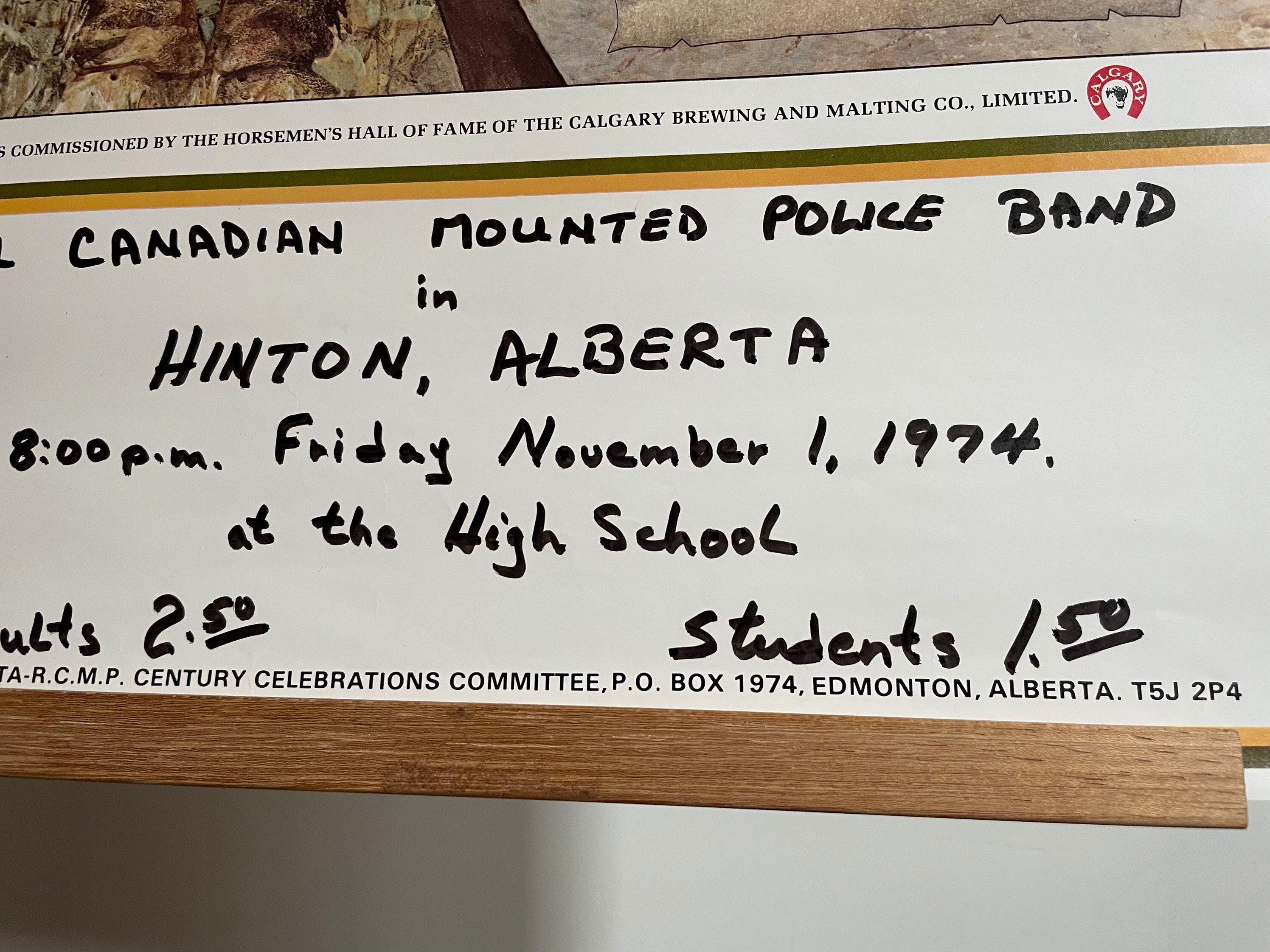 Vintage 1974 Royal Canadian Mounted Police Band Alberta Canada poster ...