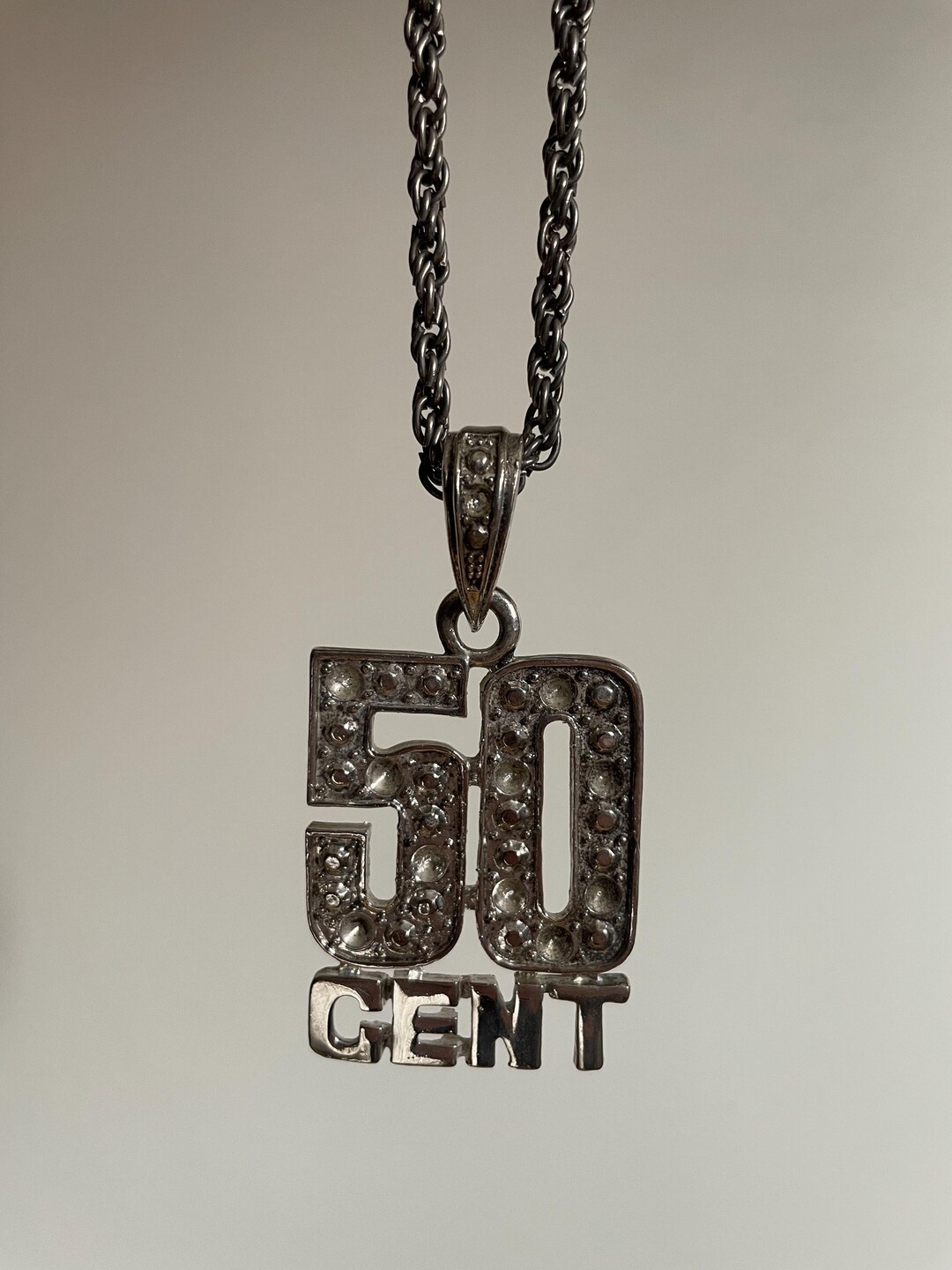 Vintage Y2K 50 Cent Medallion Chain and Necklace. 1.5” Wide X 2” Tall ...