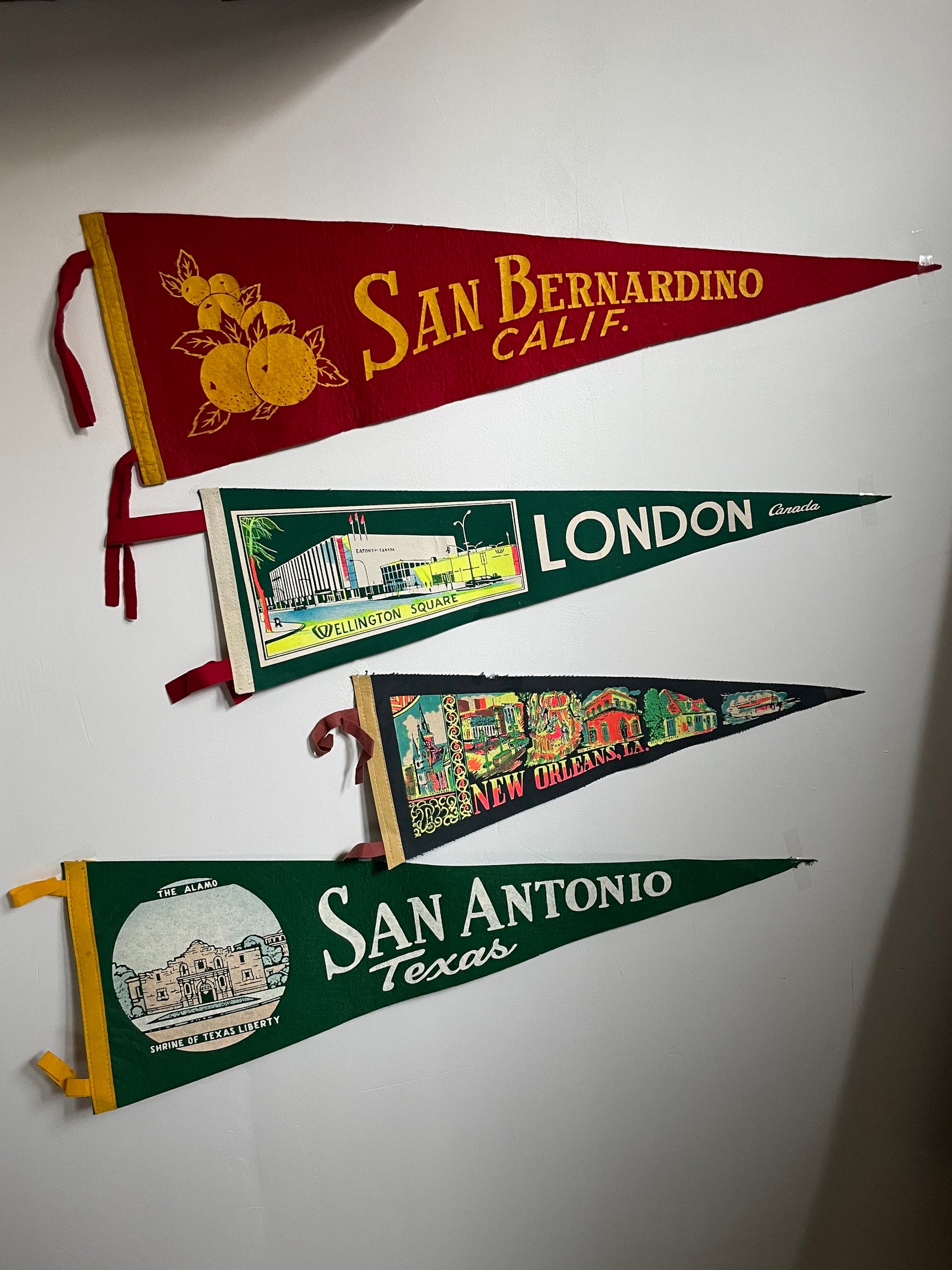 Vintage Travel Wool Felt Pennants Sold as Each - Etsy