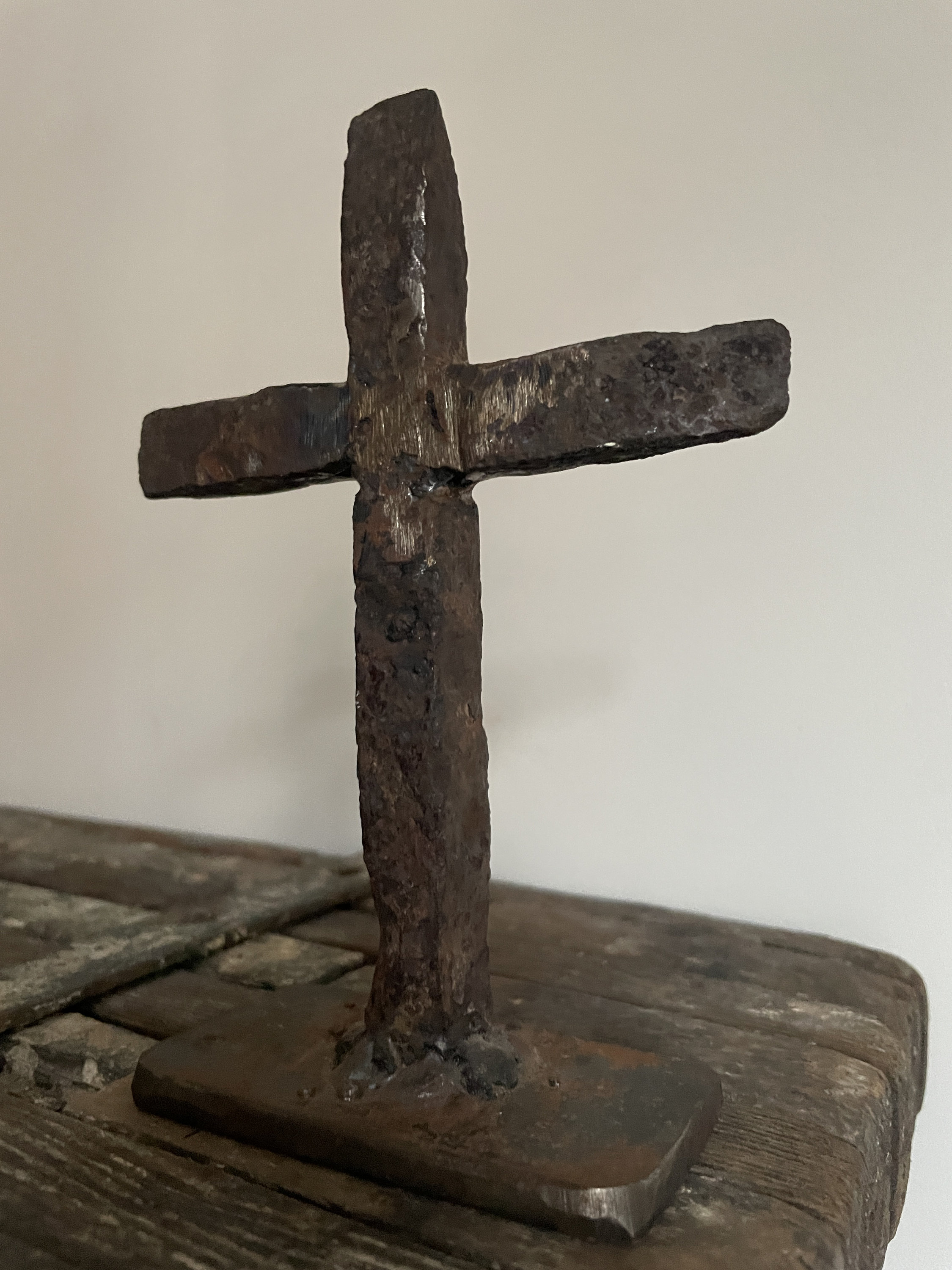 Early 1900s Railroad Spike Folk Art Crucifixion Cross Sculpture. 6.5 ...