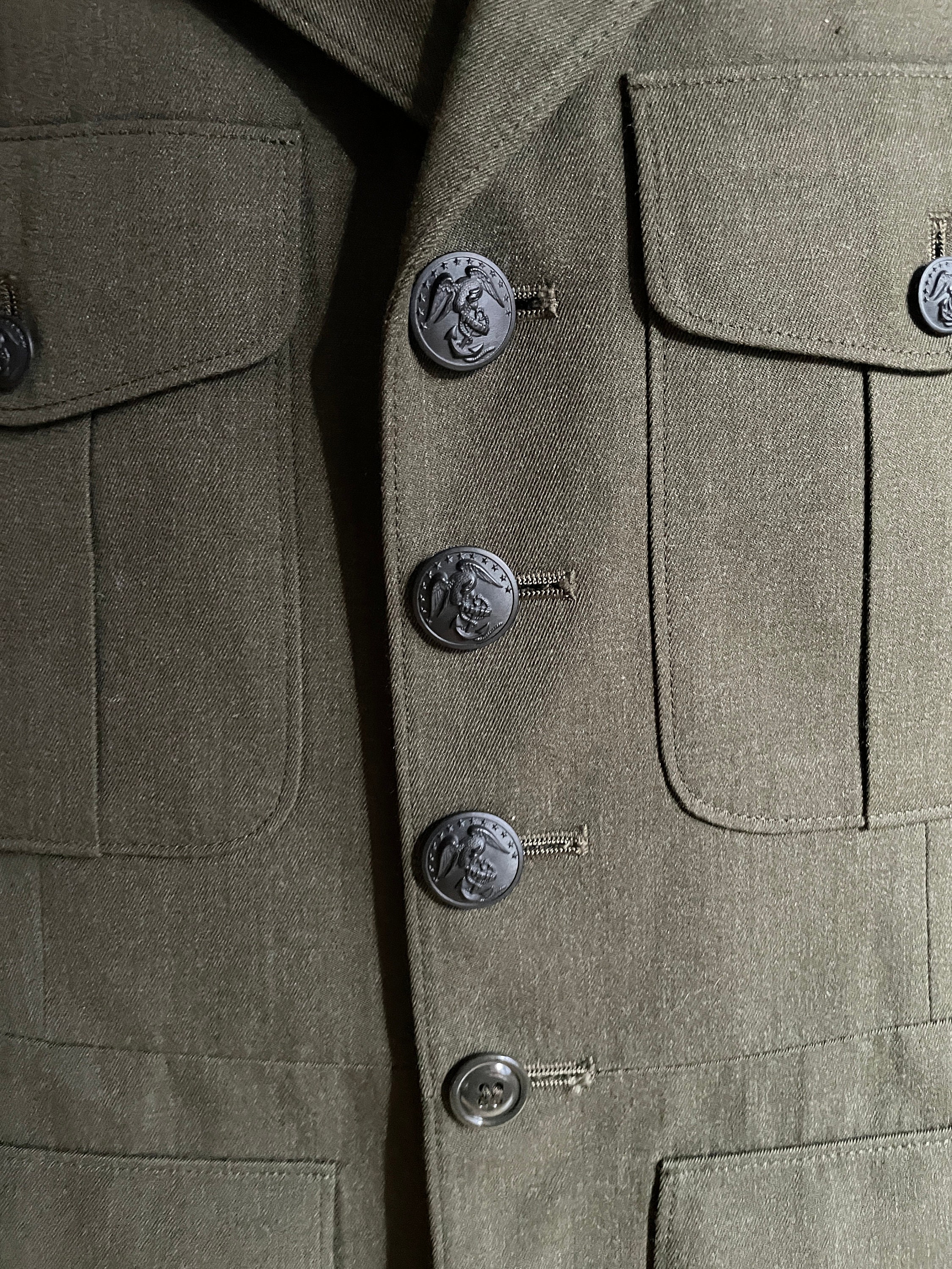 USMC Marine Core Private Alpha Green Military Dress Uniform Jacket ...