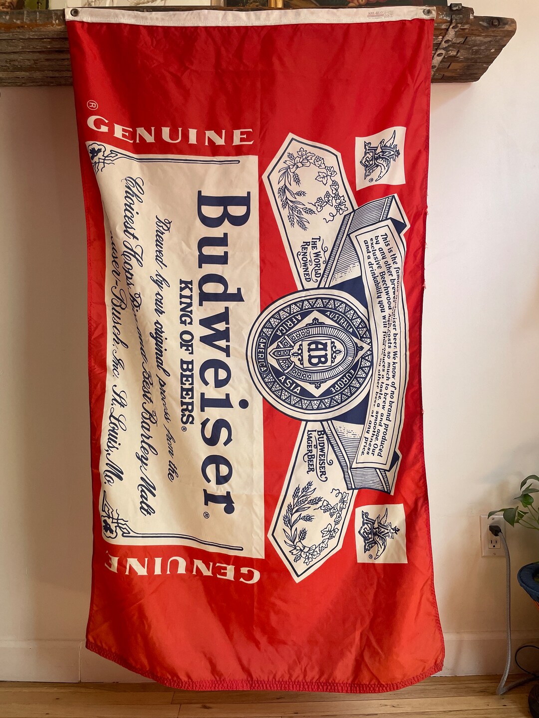 Vintage 1980s 3x5 Budweiser Beer Nylon Flag by Nyl-glo Made in the USA ...