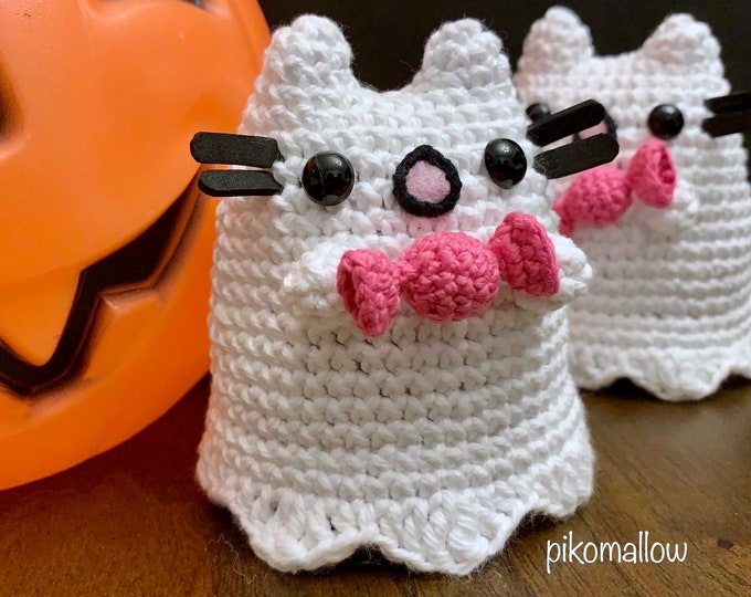 Boosheen ghost Pusheen With Candy Amigurumi Plush - Etsy Boosheen ghost Pusheen With Candy Amigurumi Plush - Etsy