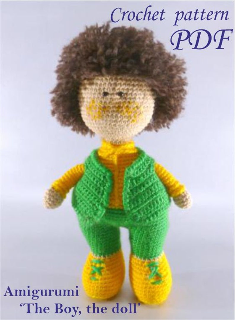 Amigurumi The Boy the doll Crochet pattern PDF. Tutorial. | Etsy