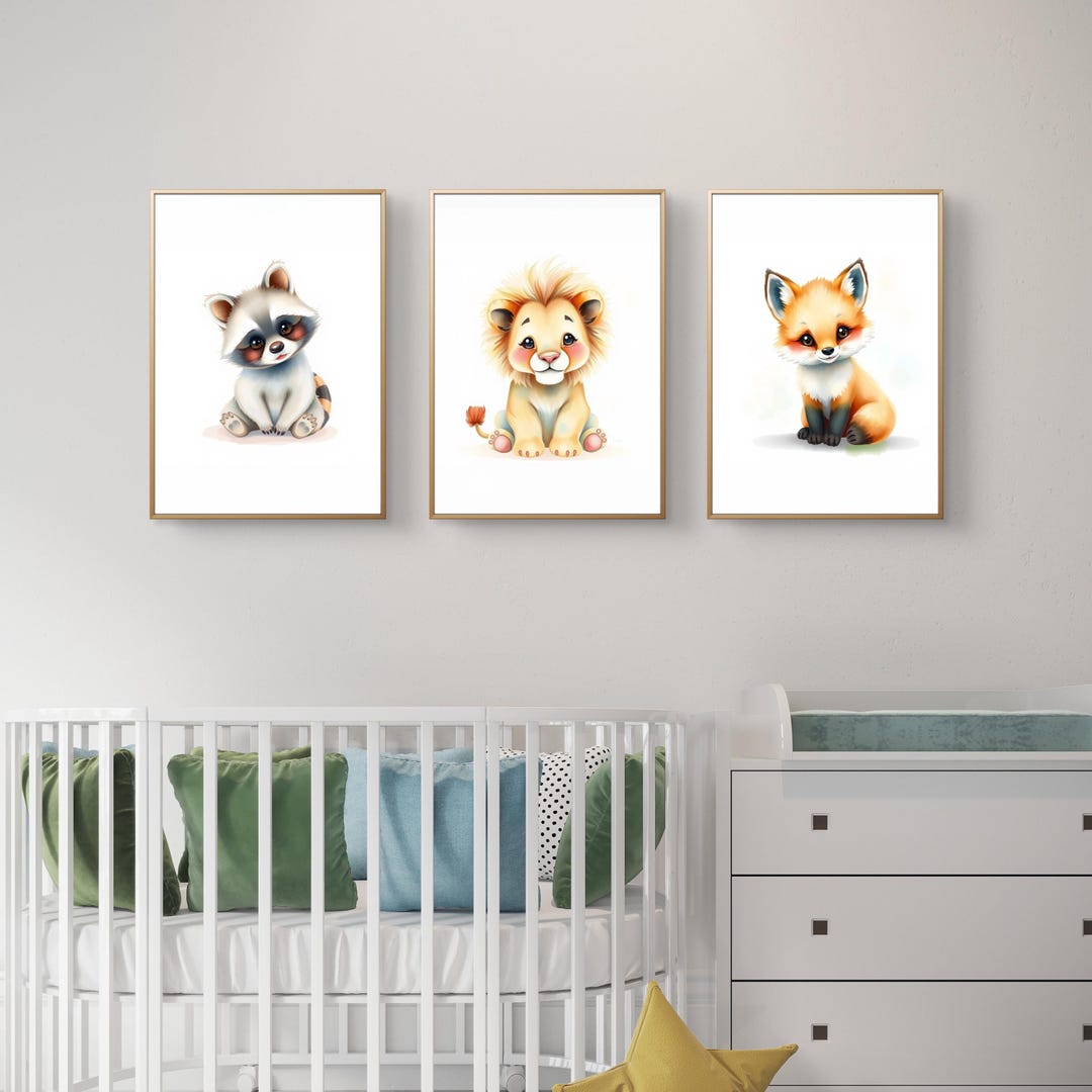 Baby Animals Trio, Nursery, Photography, Art, Wall Art, Decor, Macro ...