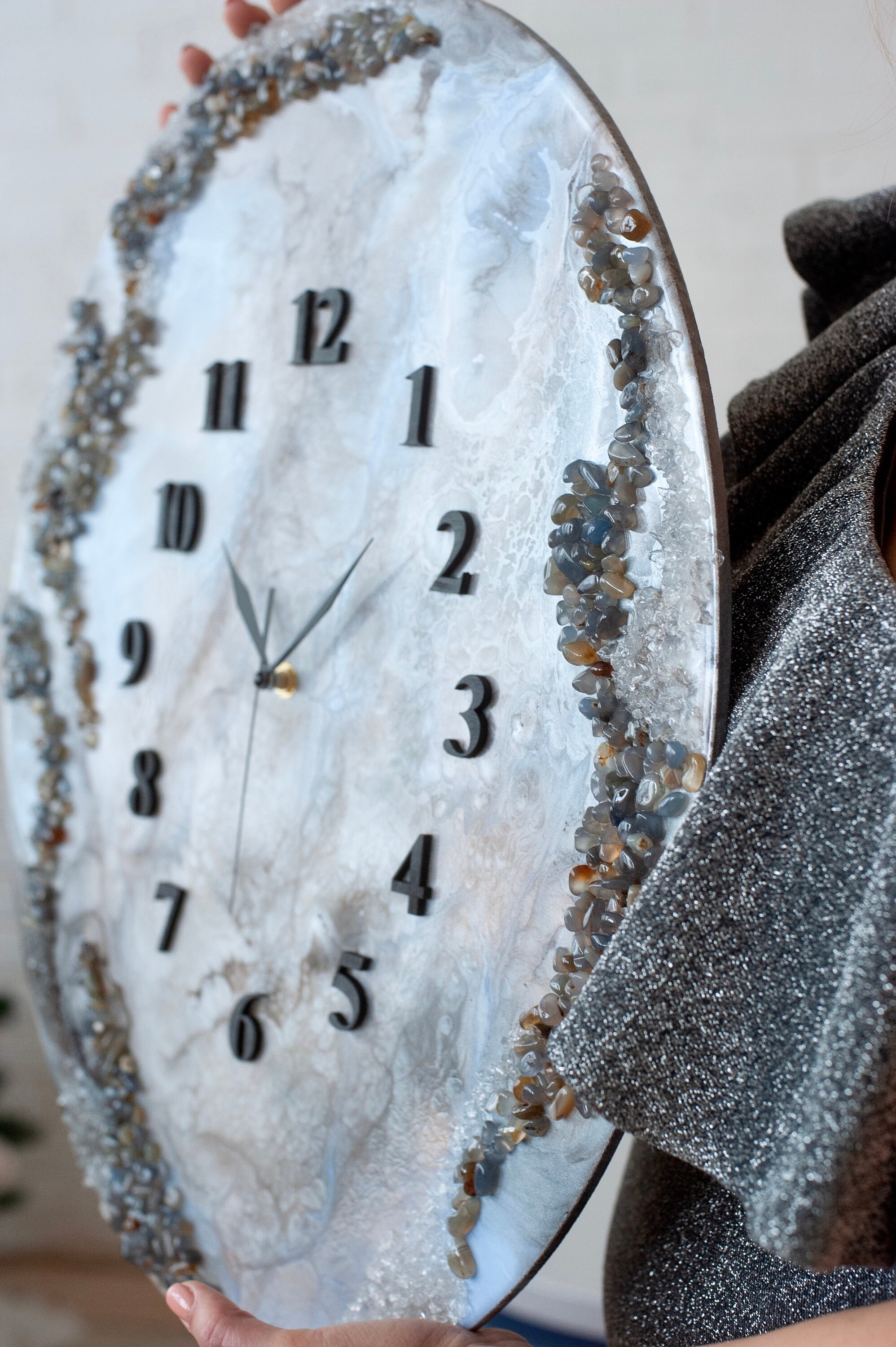 Large oval or round wall clock. Modern home decor. An | Etsy