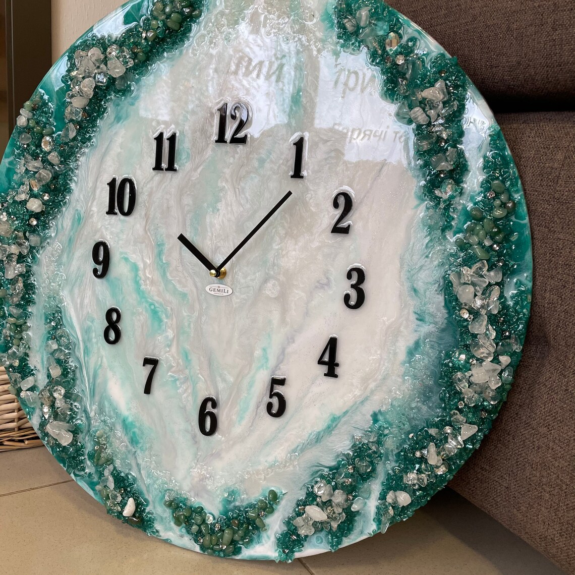 20 Agate Clock Epoxy Clock Wall Decoration Art | Etsy