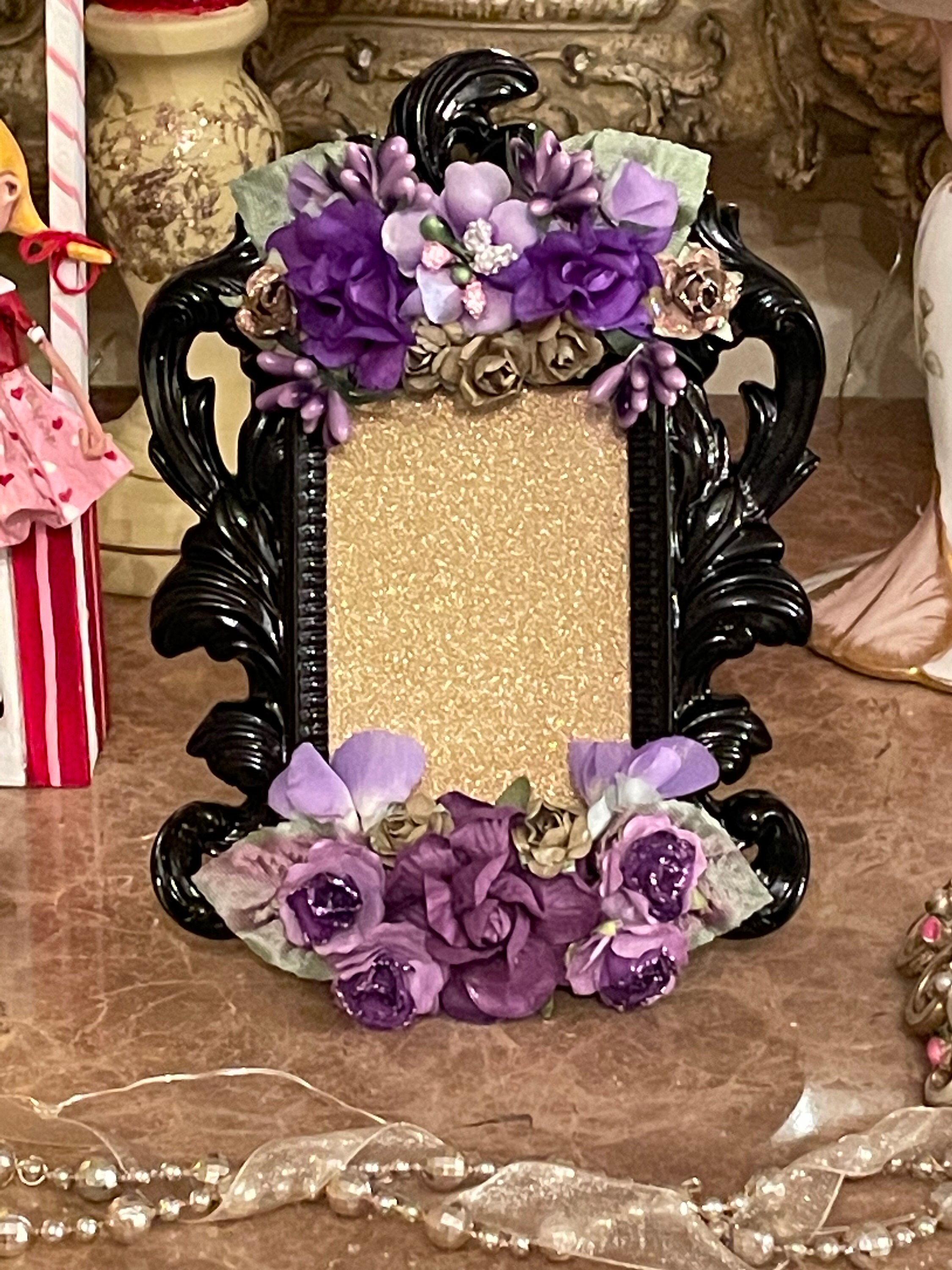 Floral Picture Frame 2 1/2 X 3 1/2 Hand Embellished: “ravishing Blooms ...