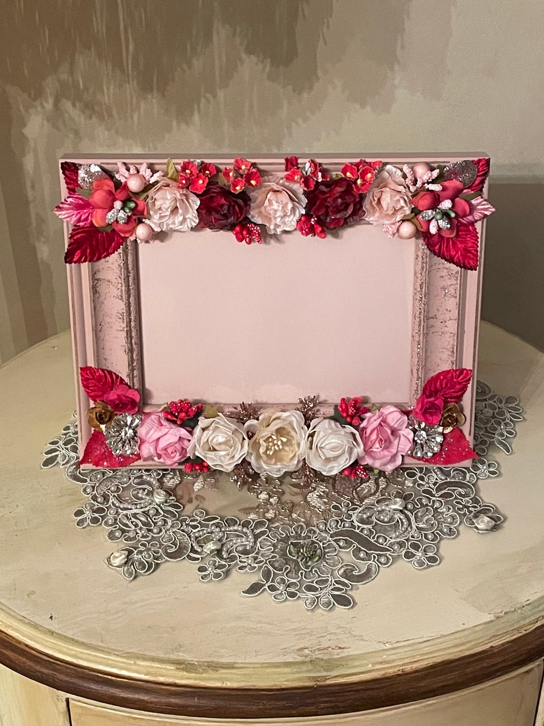 Floral Picture Frame 5 X 7 Hand Embellished: muse - Etsy