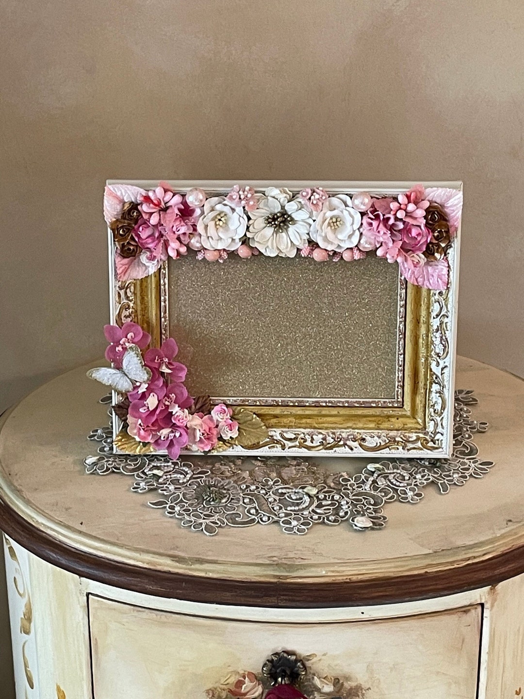 Floral Picture Frame 5 X 7 Hand Embellished: jubilance - Etsy