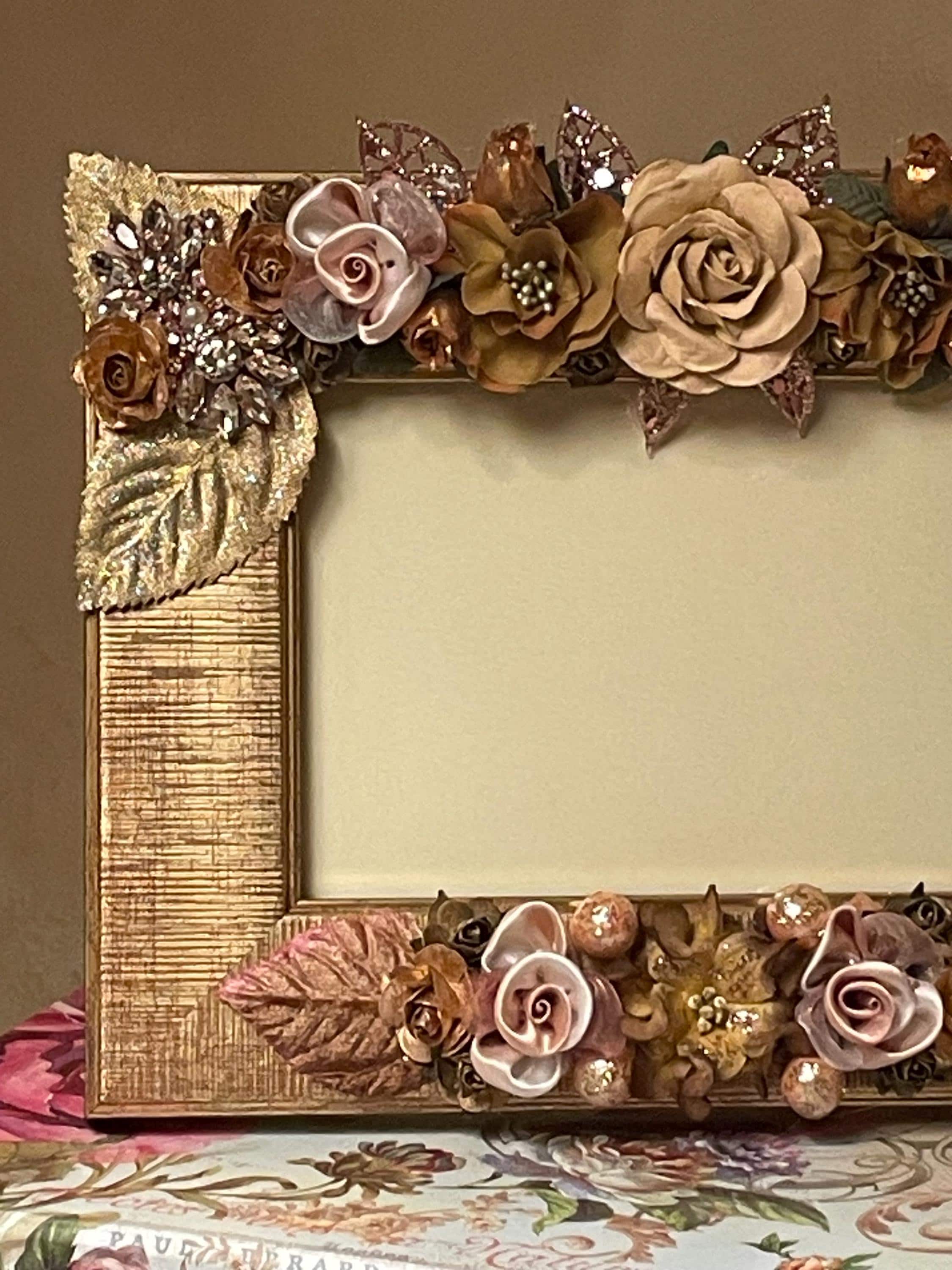Floral Picture Frame 4 X 6 Hand Embellished: “sparkling Champagne” - Etsy
