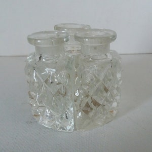 Antique Set of 3 Miniature Diamond Pattern Glass - Etsy