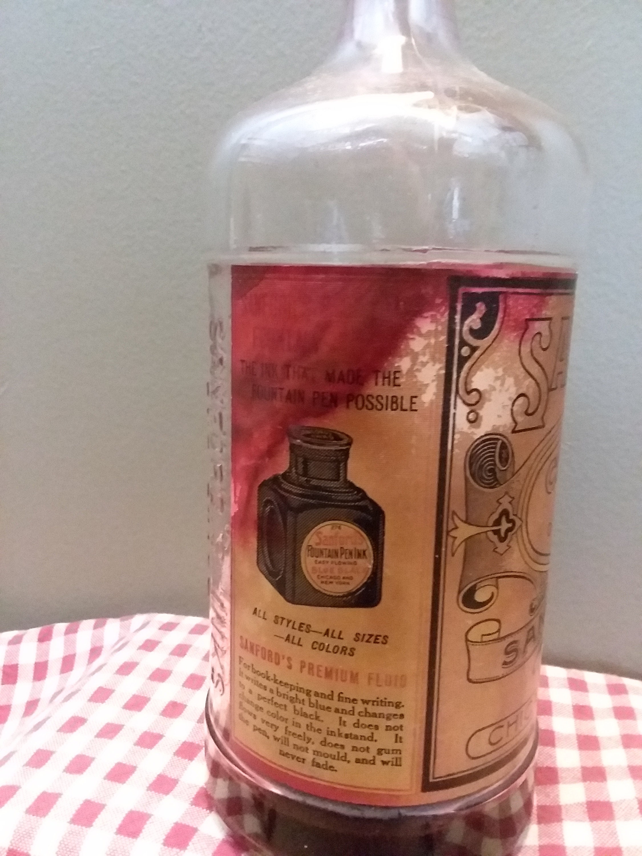 Antique Sanfords Paper Labeled Master Ink Bottle - Etsy