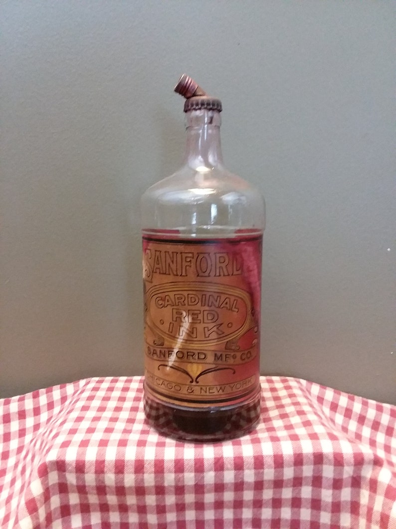 Antique Sanfords Paper Labeled Master Ink Bottle - Etsy
