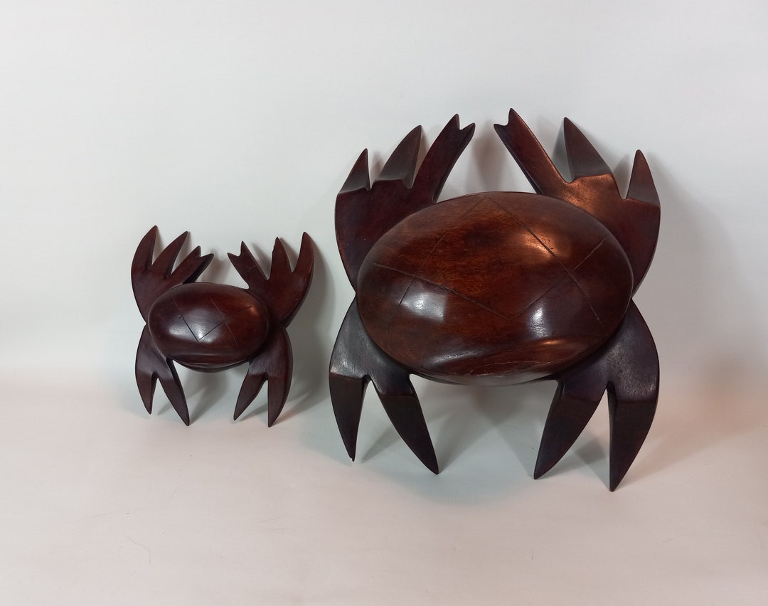 Vintage Pair of Carved Wood Crab Dresser Boxes/trinket Boxes - Etsy