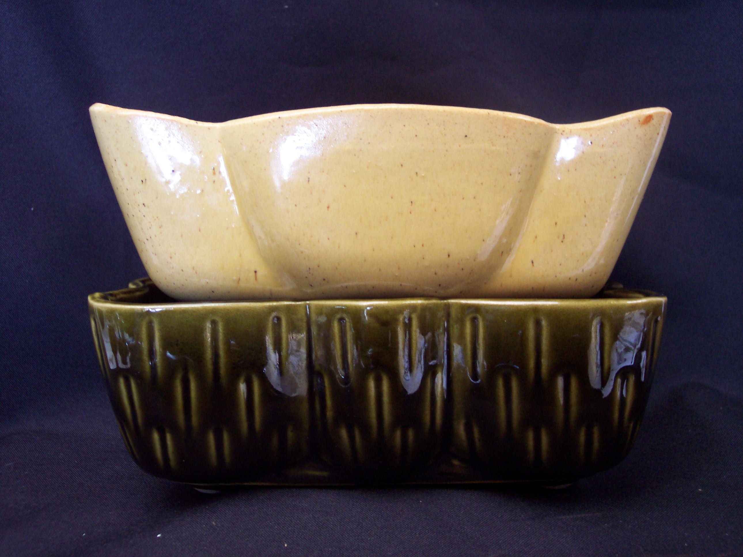 Two Vintage Mid-century Upco Pottery Planters - Etsy