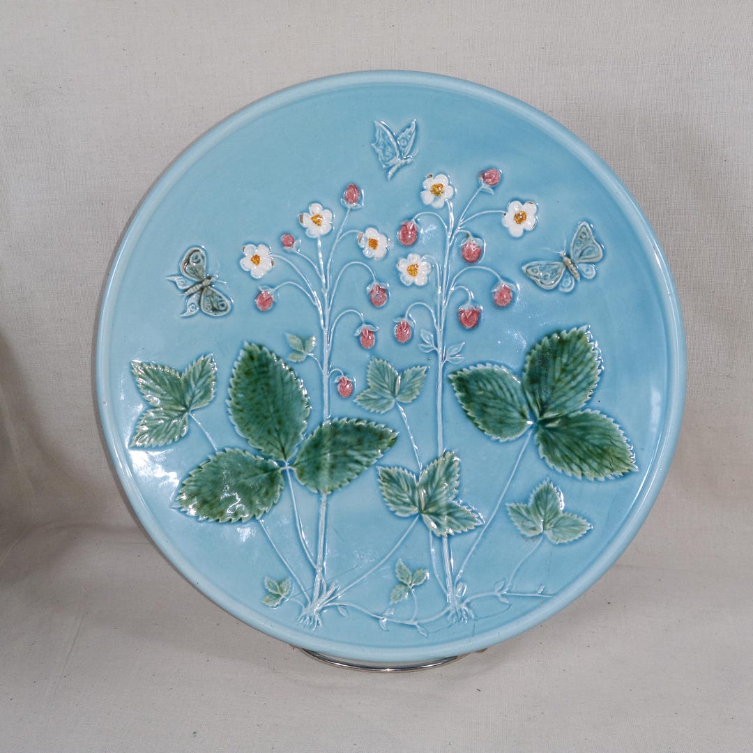 Antique Zell, Germany Majolica Pottery Plate/11" Charge, Georg Schmider ...