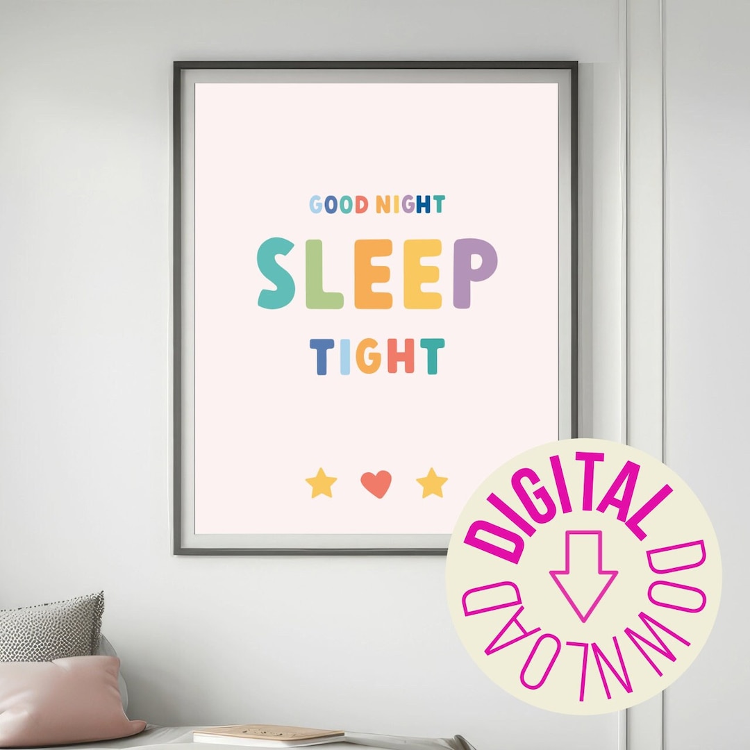 GOOD NIGHT POSTER | Sleep Tight Art | Goodnight Quote Art | Cozy ...