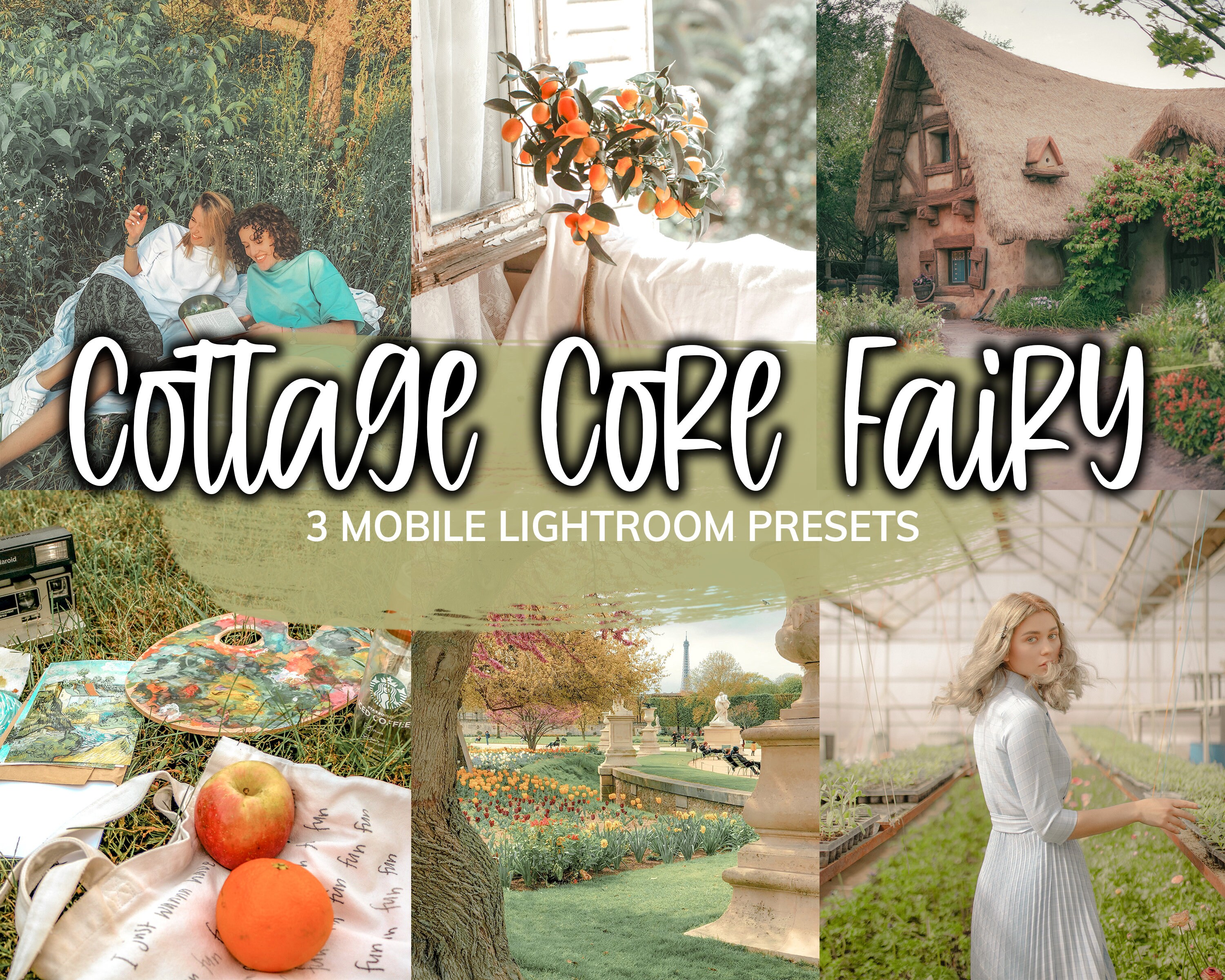 3 Cottage Core Fairy LIGHTROOM Mobile Presets, Presets, Cottage Core ...