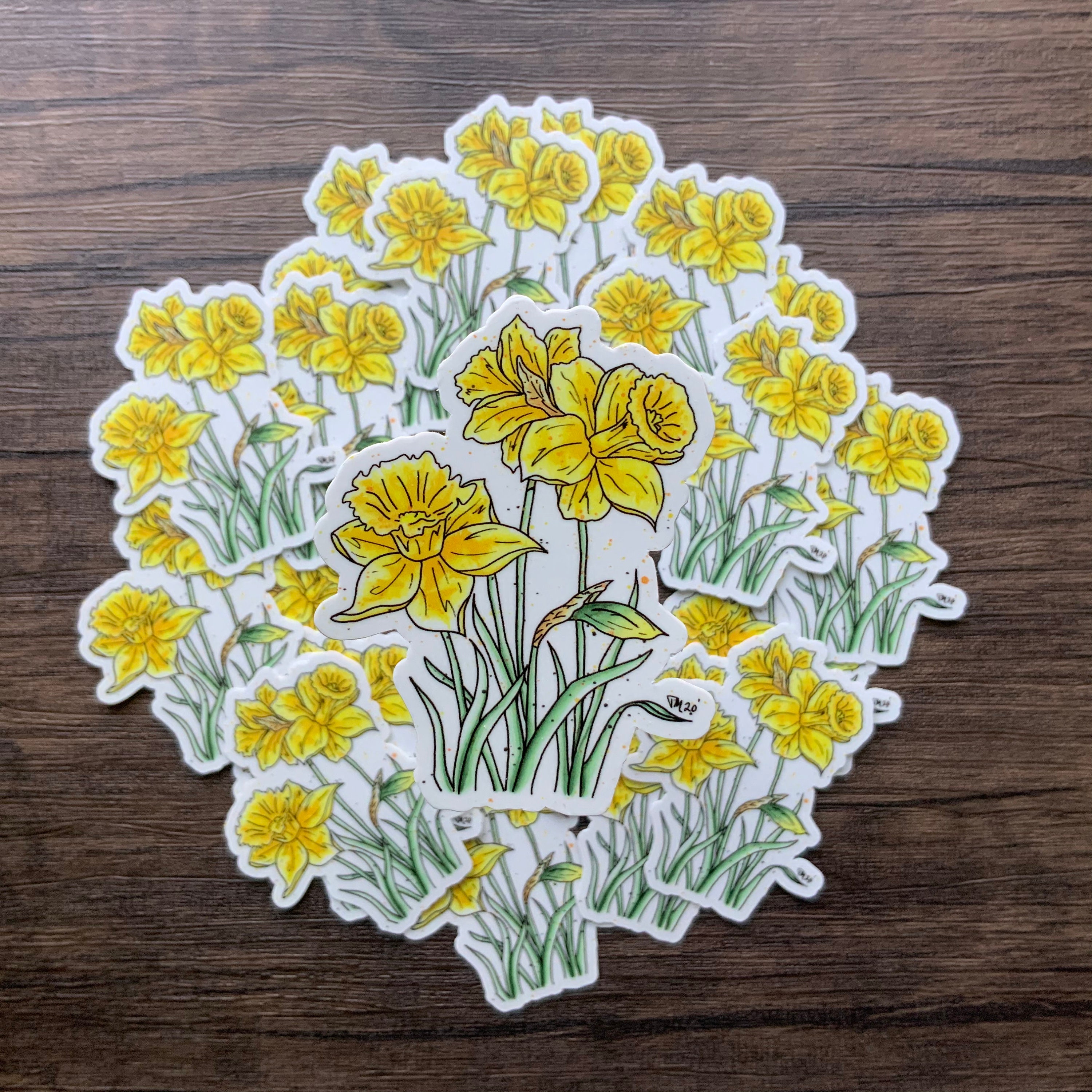 Daffodil Vinyl Sticker Daffodils Decal Yellow Flower - Etsy UK
