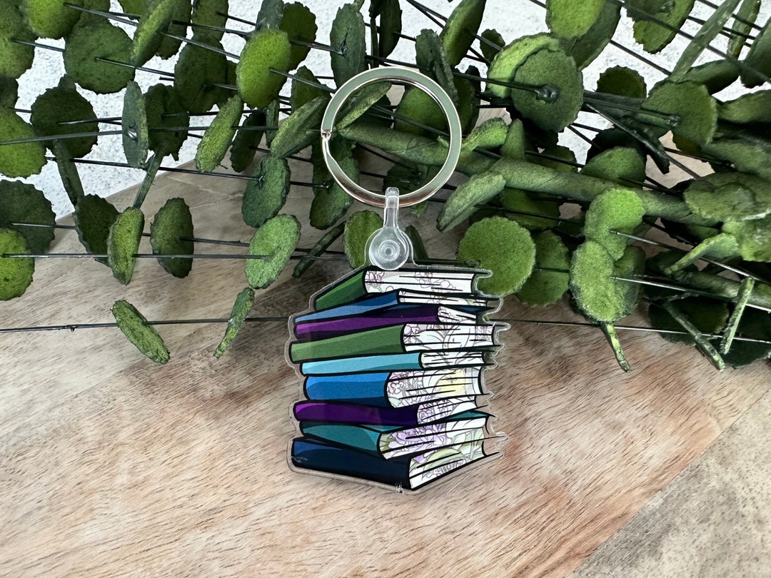Jewel Toned Book Keychain, Reader Keychain, Book Lovers Gift, Reading ...
