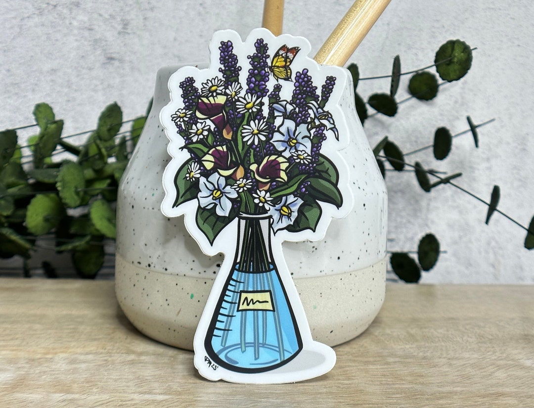 Lab Sticker, STEM Sticker, Flower Decal, Botanist Sticker, Science ...