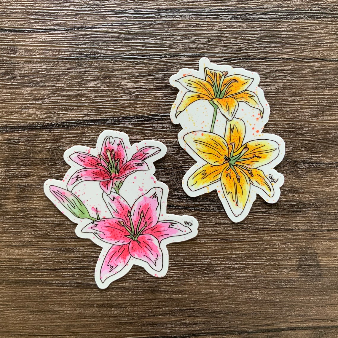Lily Vinyl Sticker Set Lillies Stickers Flower Sticker Set | Etsy