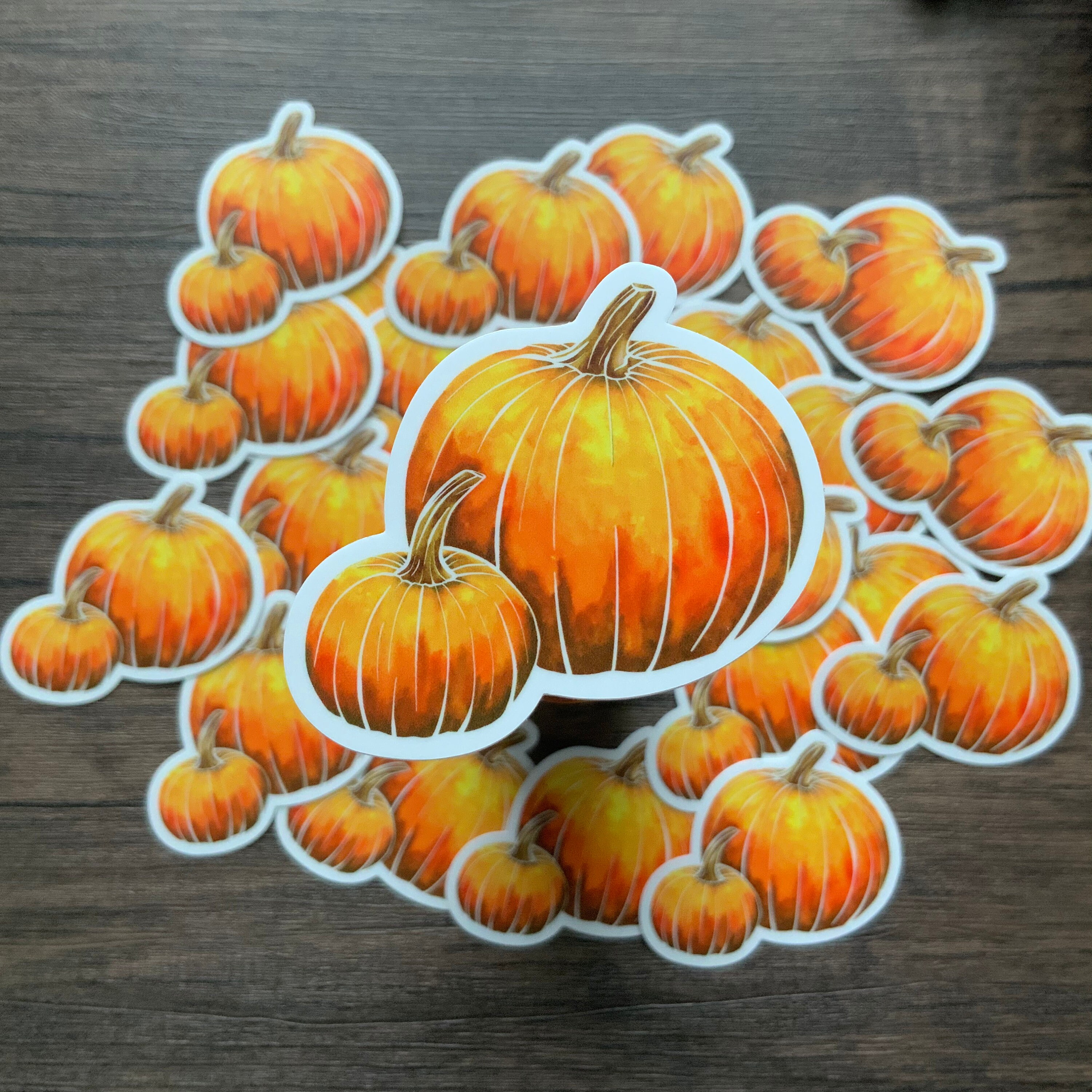 Fall Vinyl Sticker Pumpkins Sticker Watercolor Sticker | Etsy