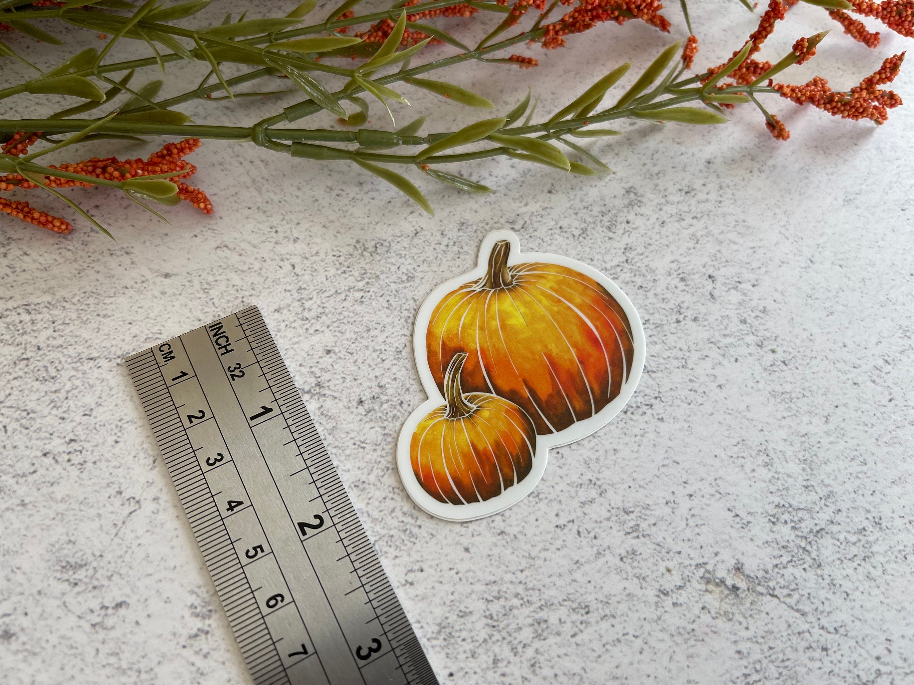 Fall Vinyl Sticker Pumpkins Sticker Watercolor Sticker | Etsy