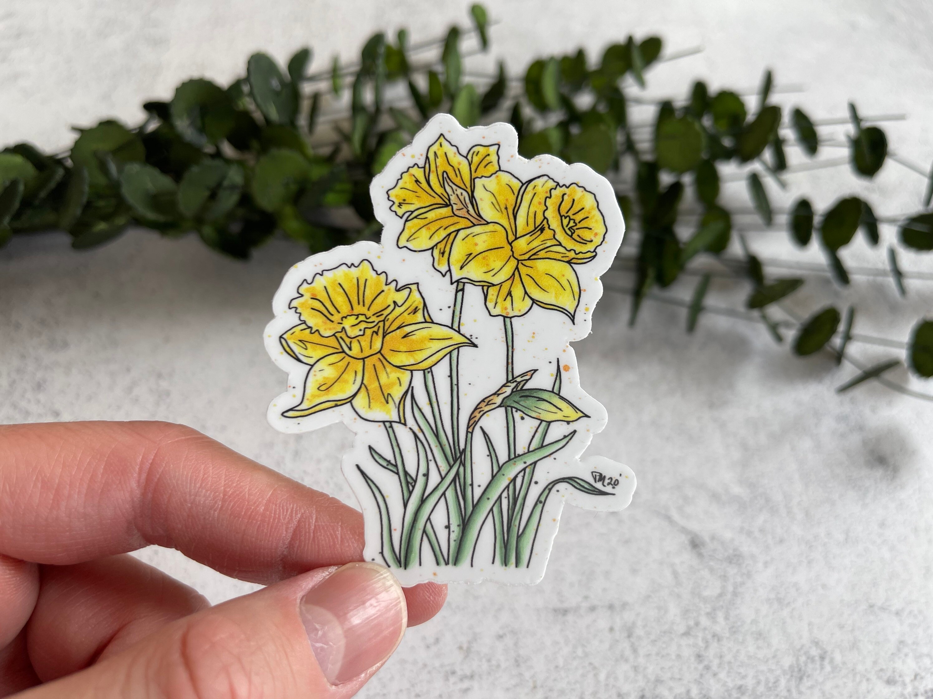 Daffodil Vinyl Sticker Daffodils Decal Yellow Flower - Etsy UK