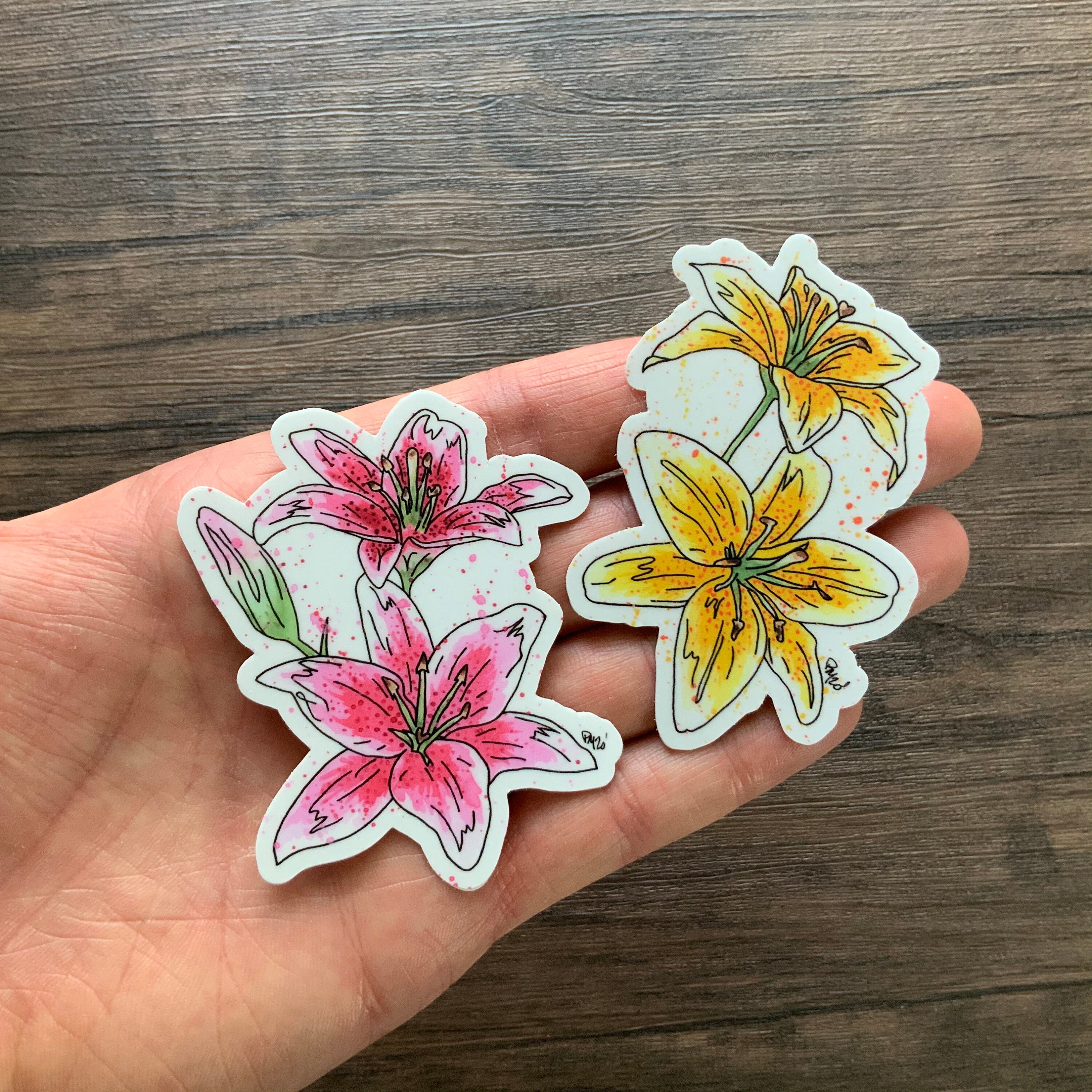 Lily Vinyl Sticker Set Lillies Stickers Flower Sticker Set - Etsy