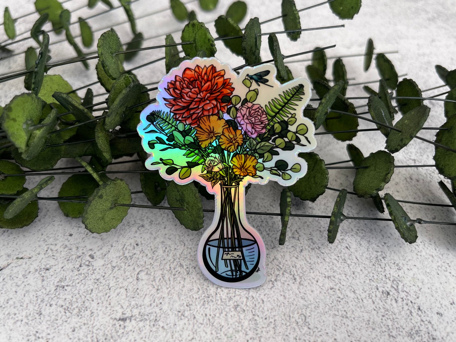 Flower Sticker, Science Sticker, Erlenmeyer Flask Sticker, Women in ...
