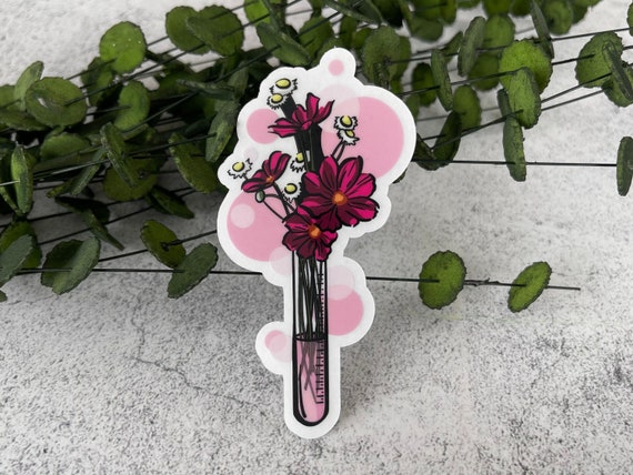 Clear Test Tube Sticker Clear Flower Sticker Science | Etsy