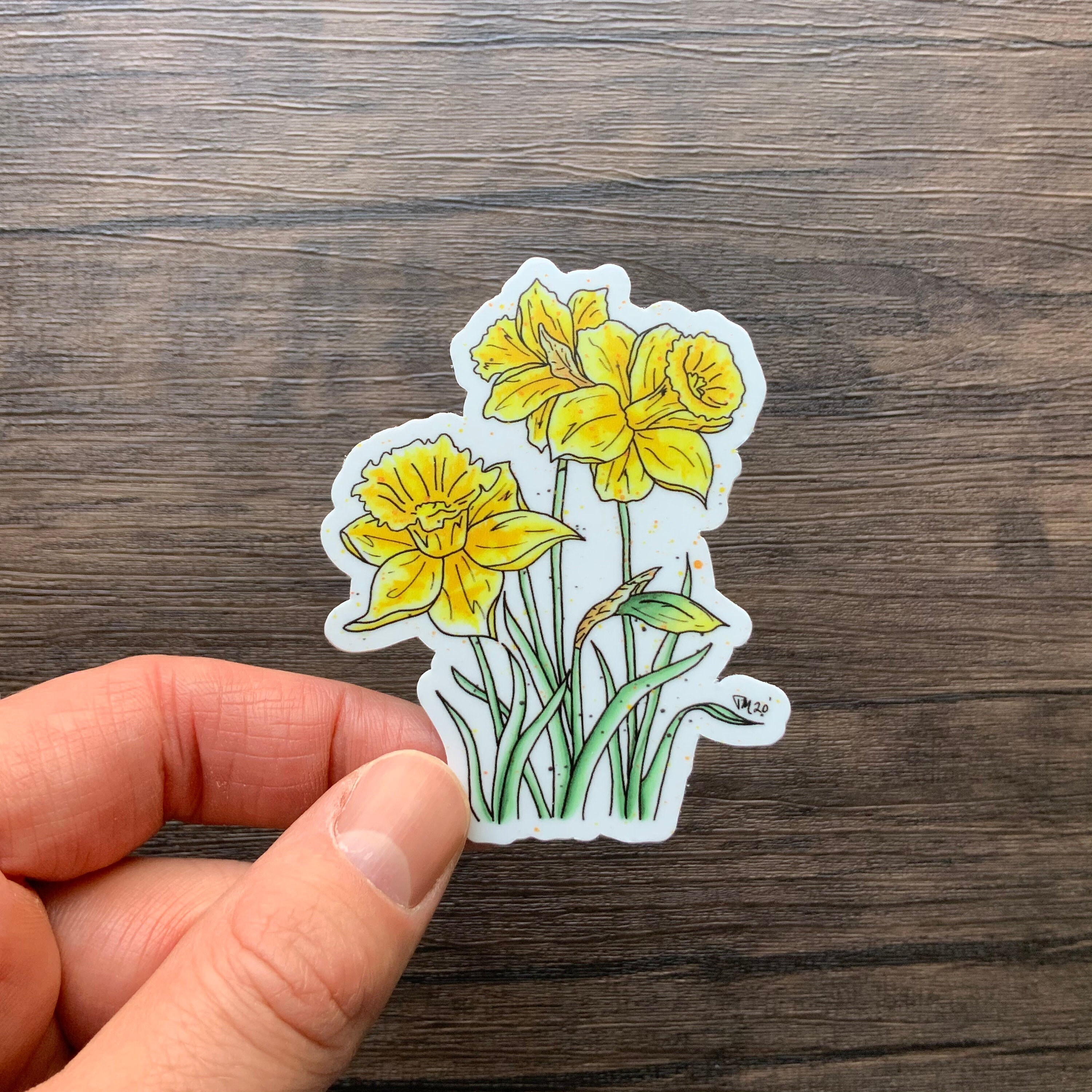 Daffodil Vinyl Sticker Daffodils Decal Yellow Flower - Etsy UK