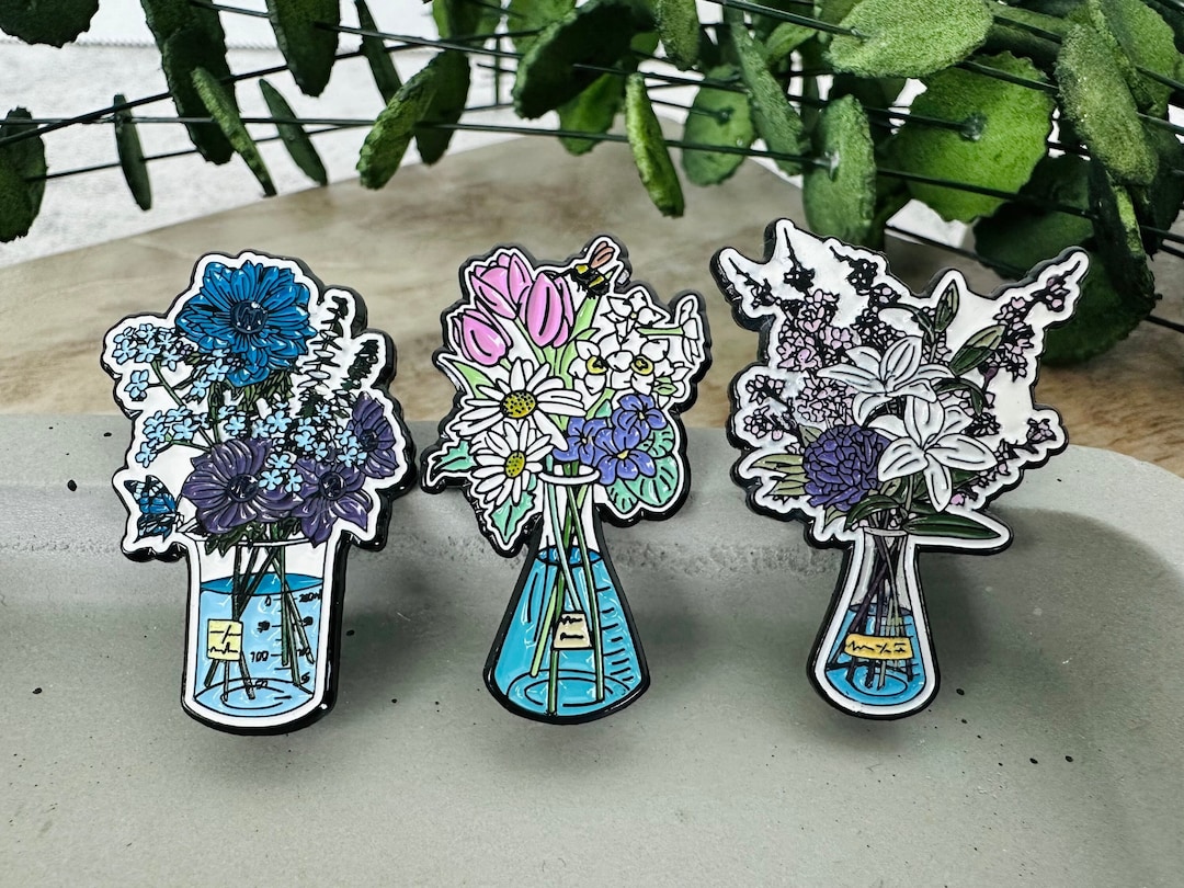 Science Enamel Pin, Chemistry Pin, Floral Enamel Pin, STEM Pin ...