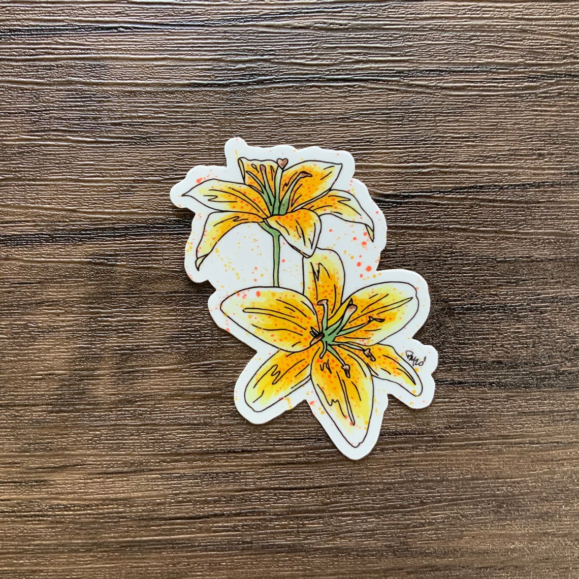 Yellow Lily Vinyl Sticker Lillies Sticker Yellow Flower - Etsy