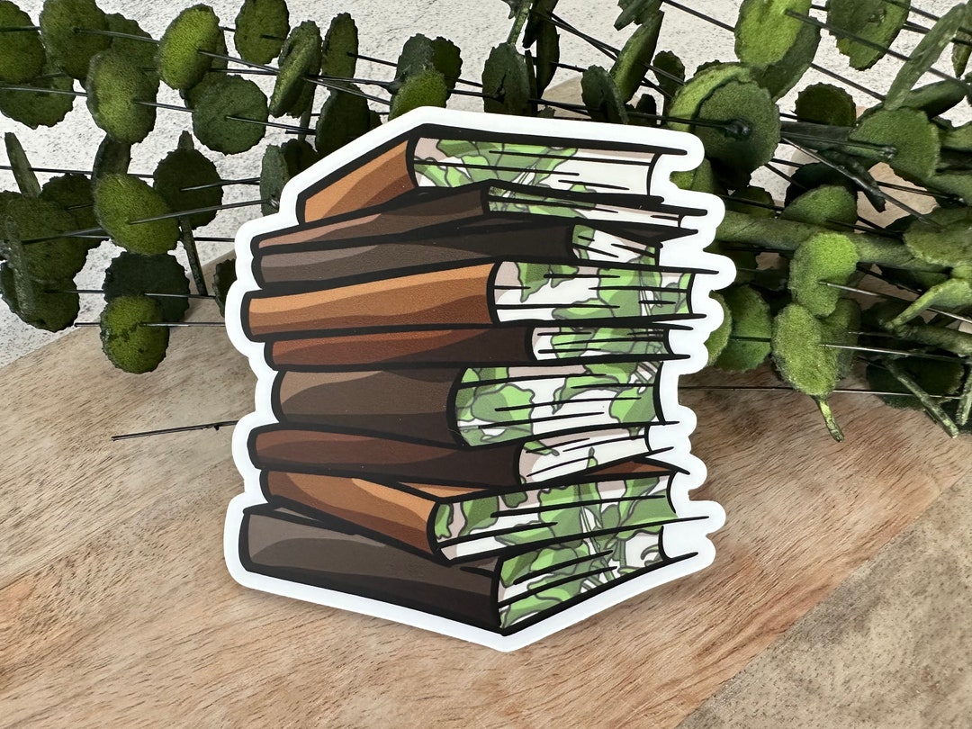 Leafy Book Stack Magnet, Floral Magnet, Reader Gift, Book Lover Magnet ...
