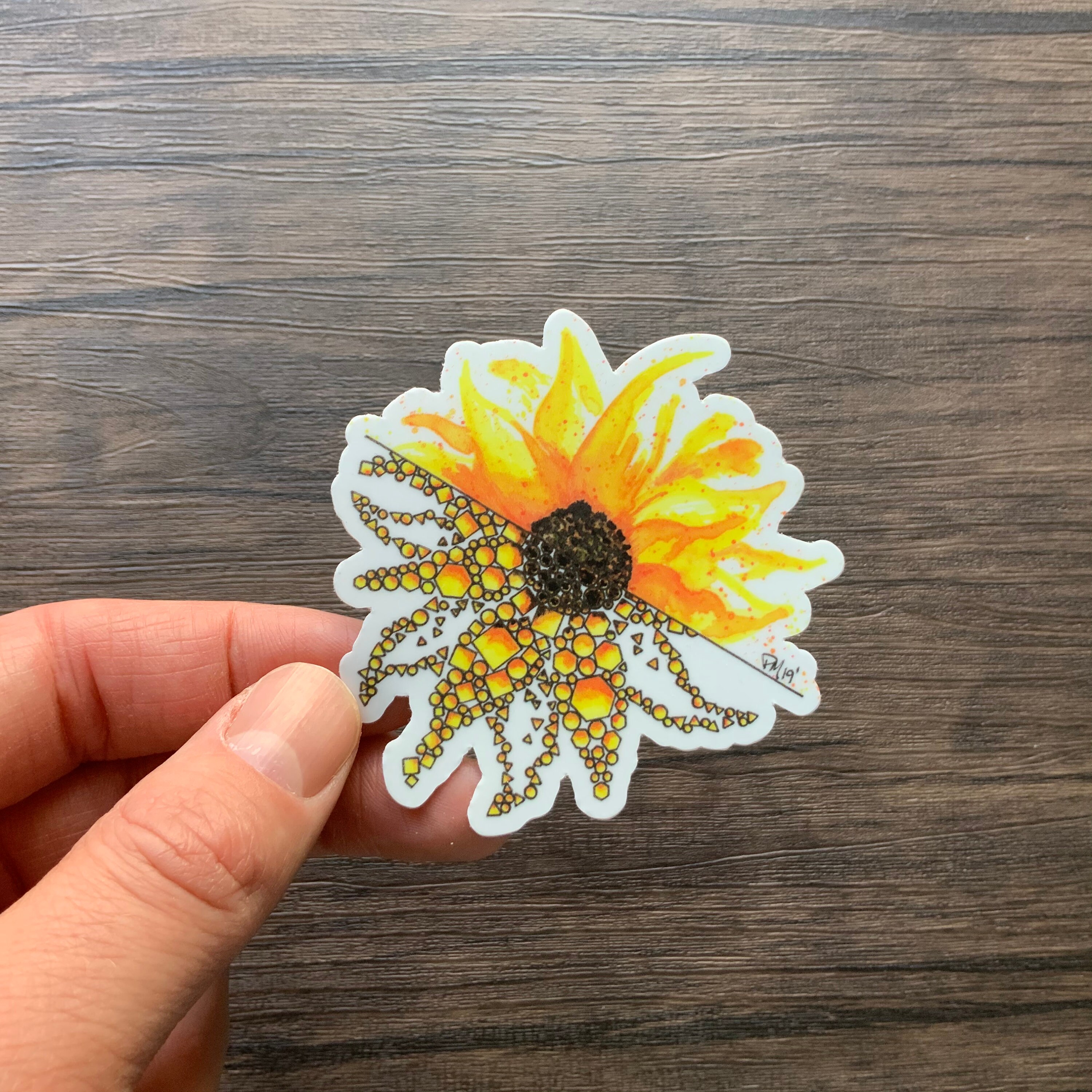 Sunflower Vinyl Sticker Sunflower Decal Watercolor Flower | Etsy