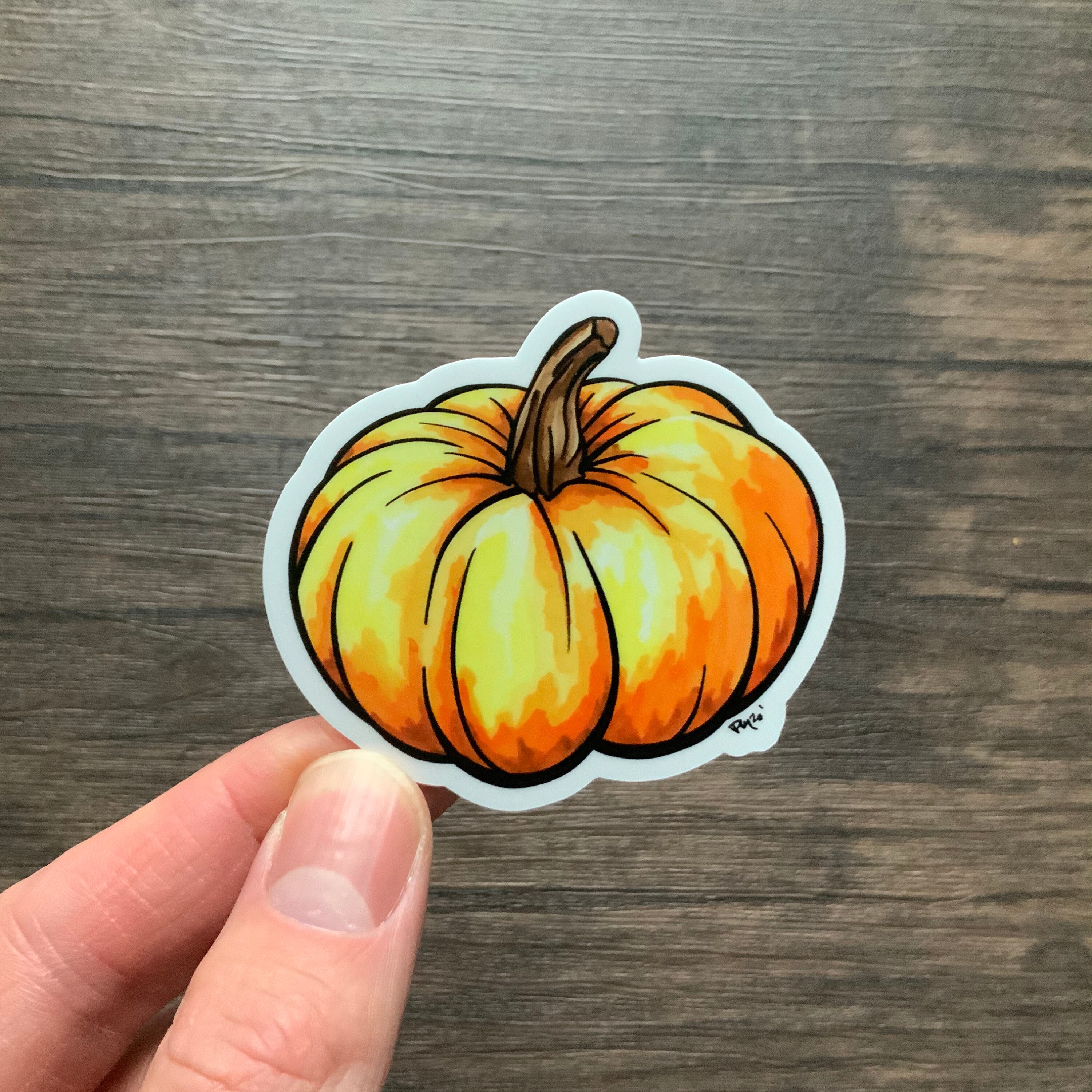 Fall Vinyl Sticker Pumpkin Sticker Watercolor Sticker | Etsy