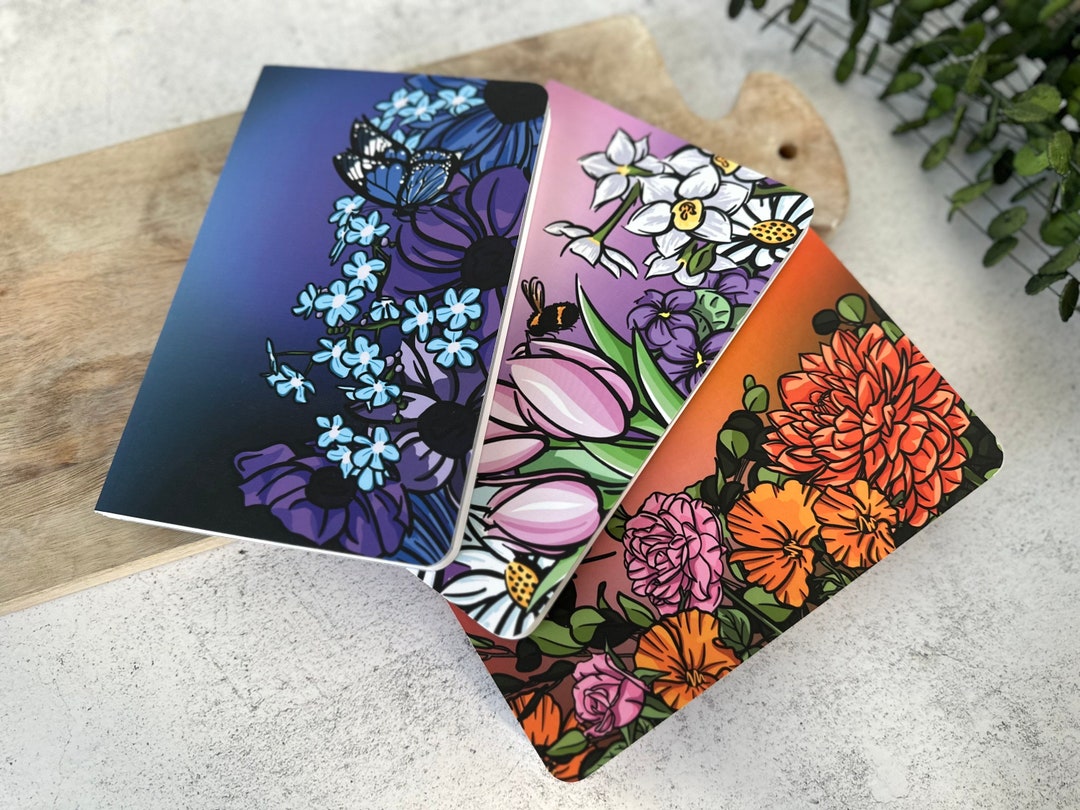 Floral Notebook, Spring Notebook, Spring Gift, Lined Journal, Gardening ...