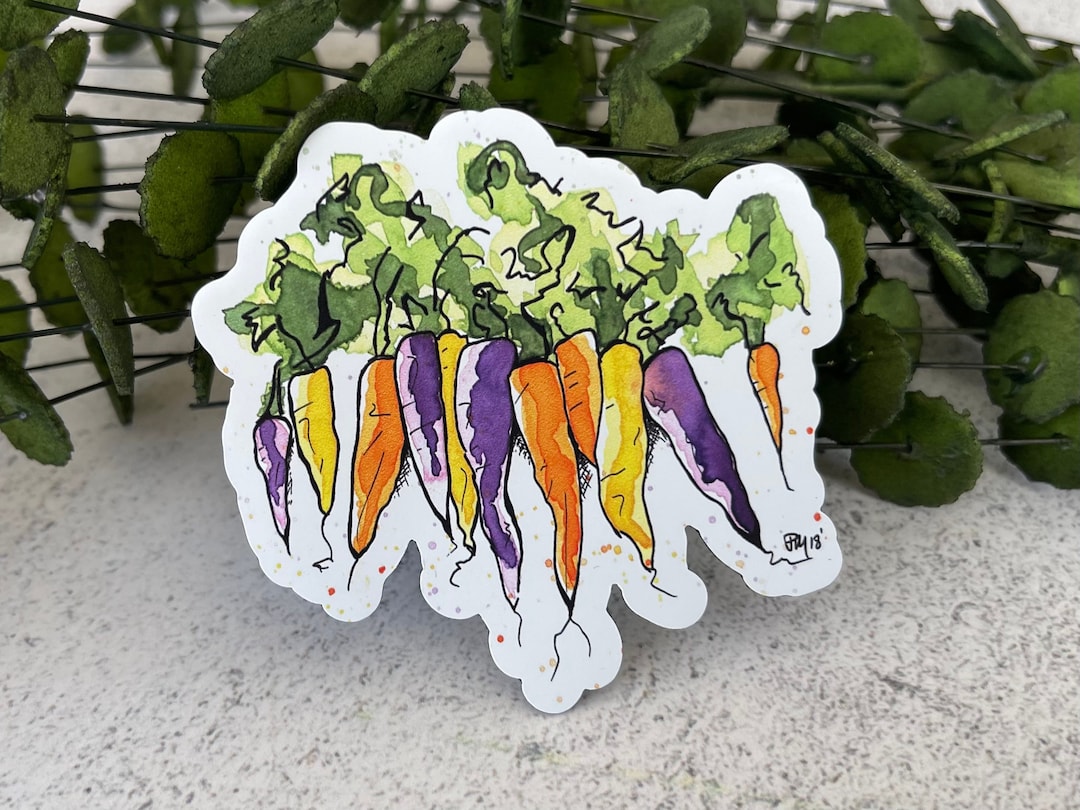 Carrot Magnet, Vegetable Magnet, Watercolor Magnet, Colorful Carrots ...