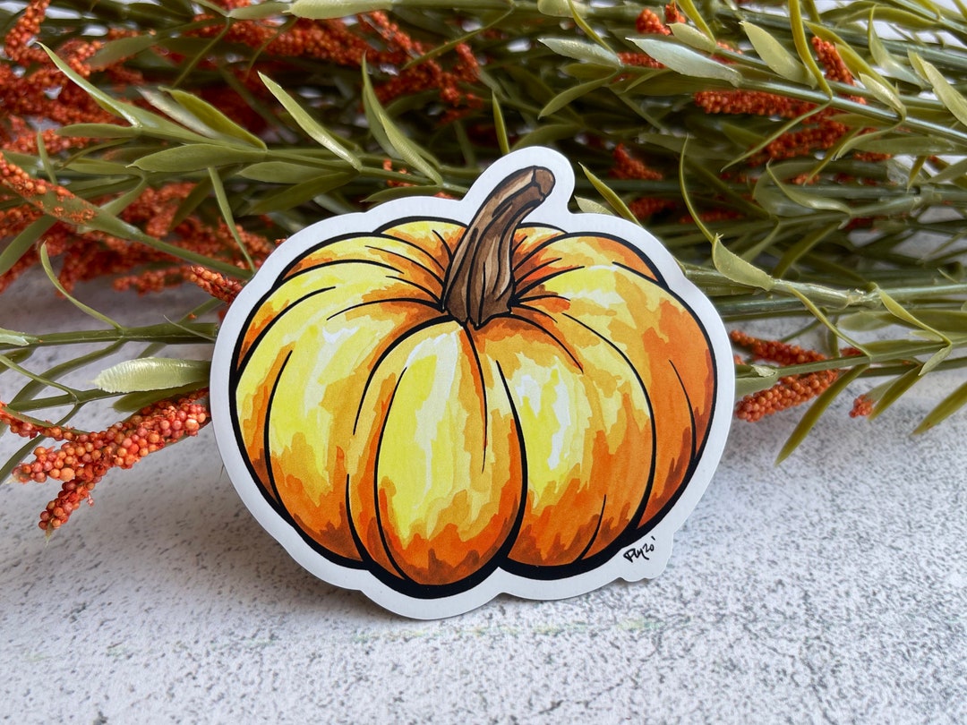 Fall Magnet, Pumpkin Magnet, Watercolor Magnet, Orange Pumpkin Magnet ...