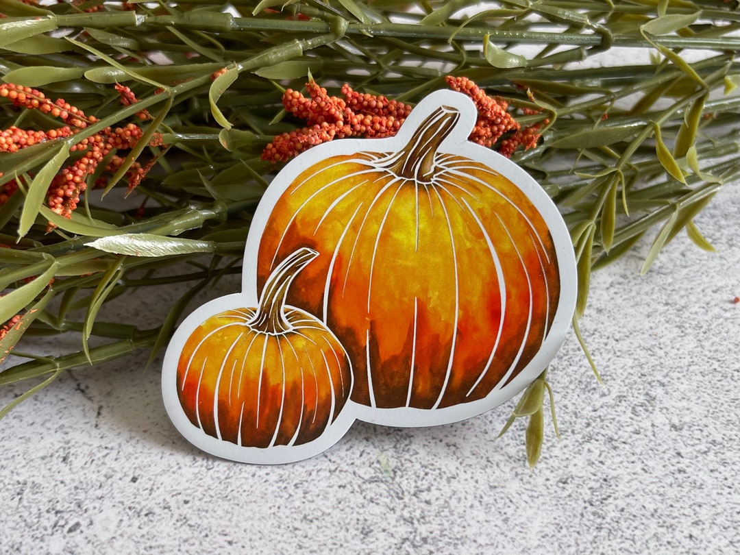 Fall Magnet, Pumpkin Magnet, Watercolor Magnet, Orange Pumpkin Magnet ...