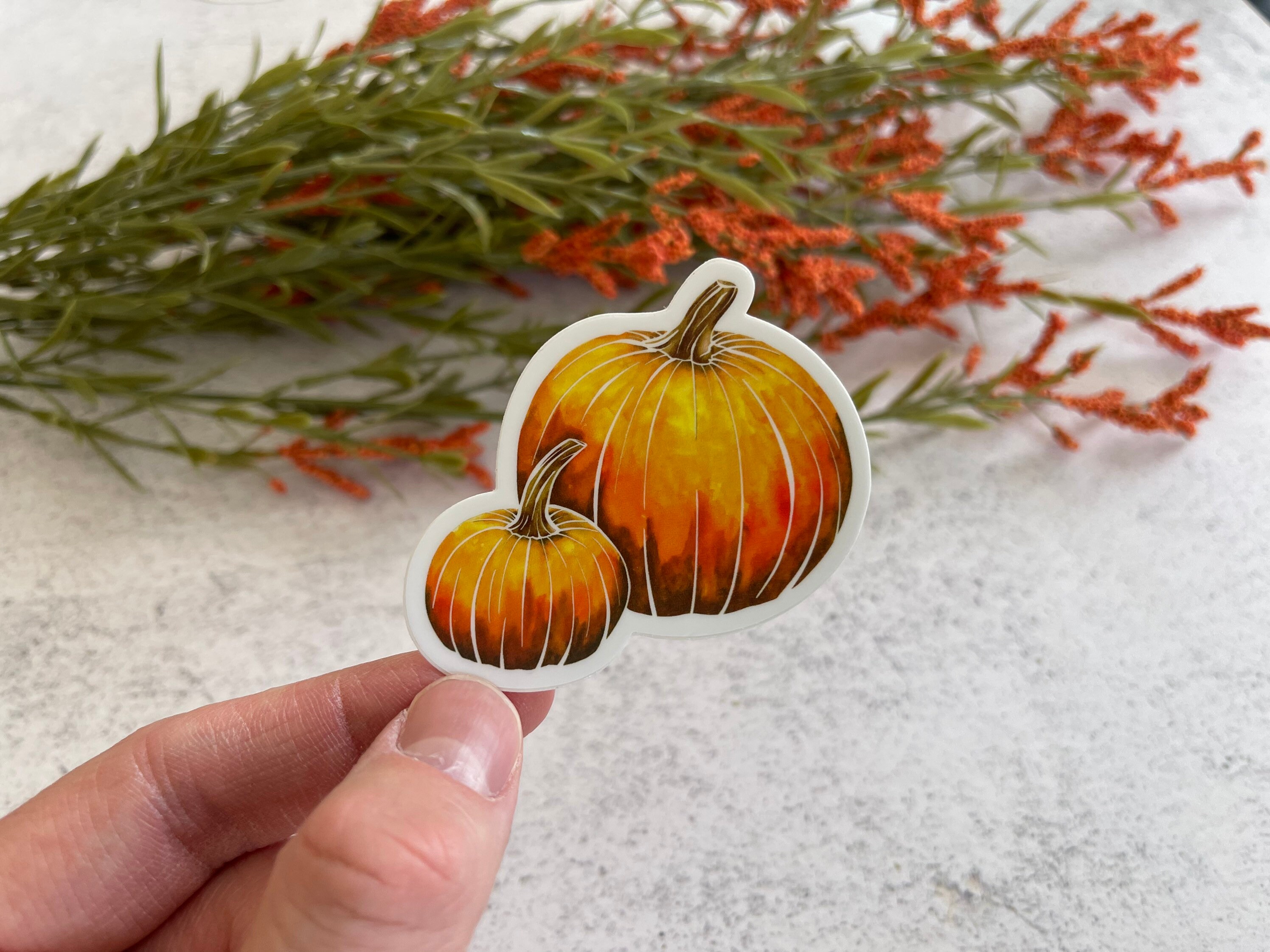 Fall Vinyl Sticker Pumpkins Sticker Watercolor Sticker - Etsy