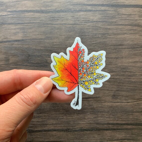 Fall Vinyl Sticker Fall Leaf Sticker Watercolor Sticker | Etsy