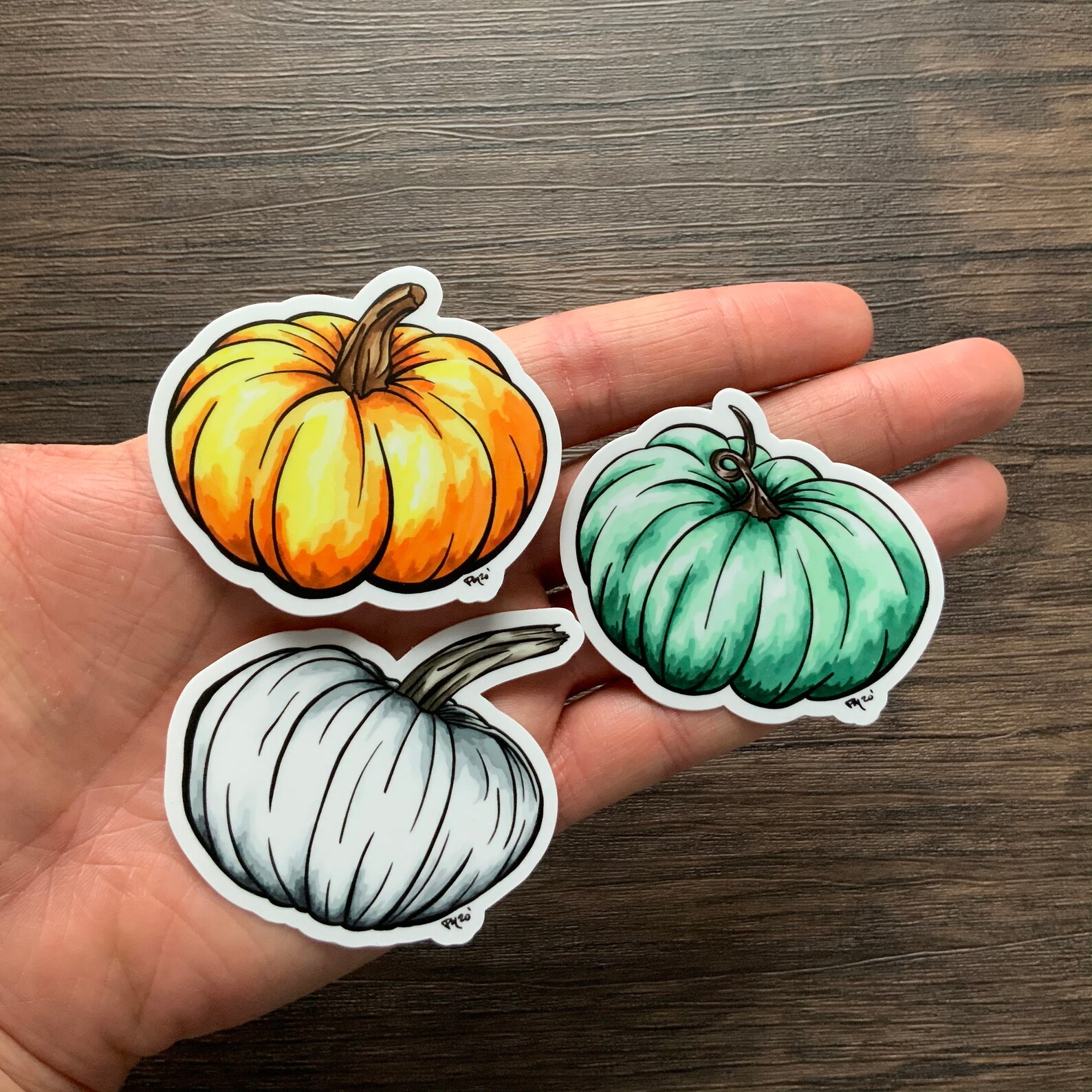 Fall Vinyl Sticker Set Pumpkin Sticker Set Watercolor | Etsy