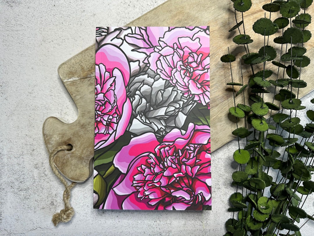 Peony Notebook 8”x5”, Spring Bullet Journal, Peony Gift, Gardening ...