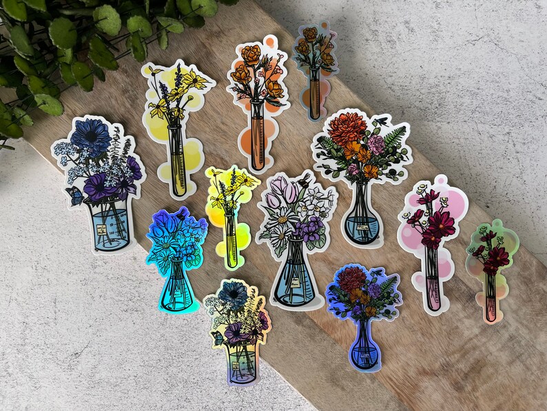 Science Sticker Set Erlenmeyer Flask Sticker Test Tube - Etsy