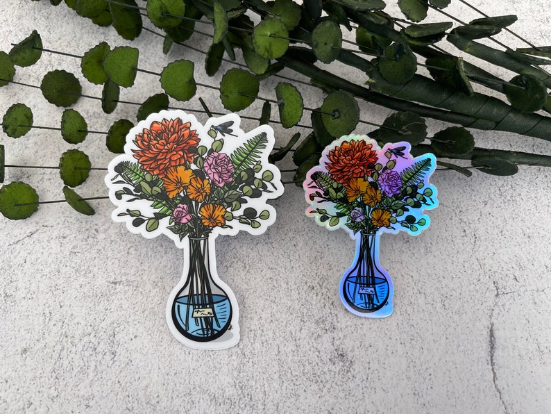 Flower Sticker, Science Sticker, Erlenmeyer Flask Sticker, Women in ...