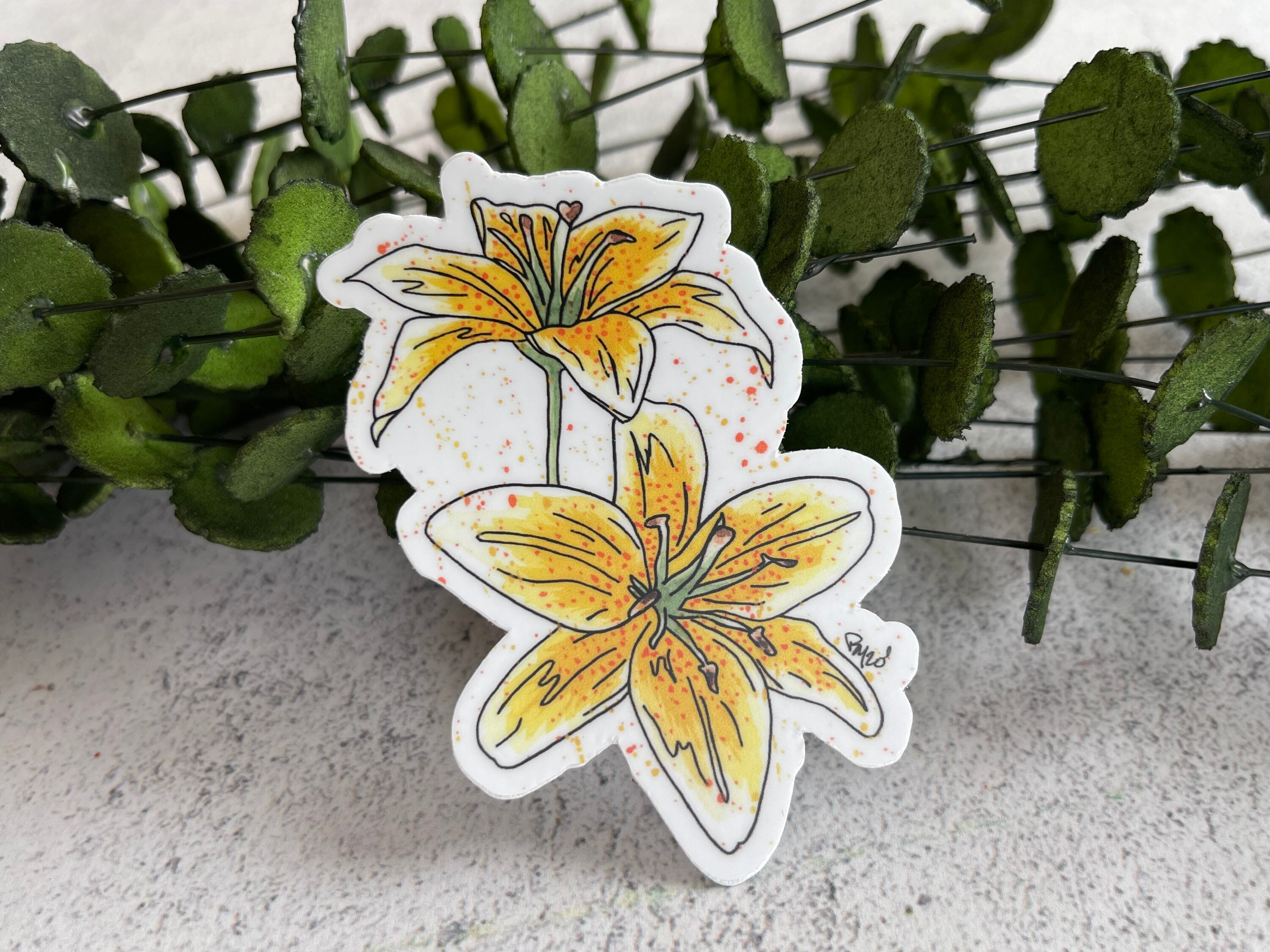 Lily Vinyl Sticker Set Lillies Stickers Flower Sticker Set | Etsy